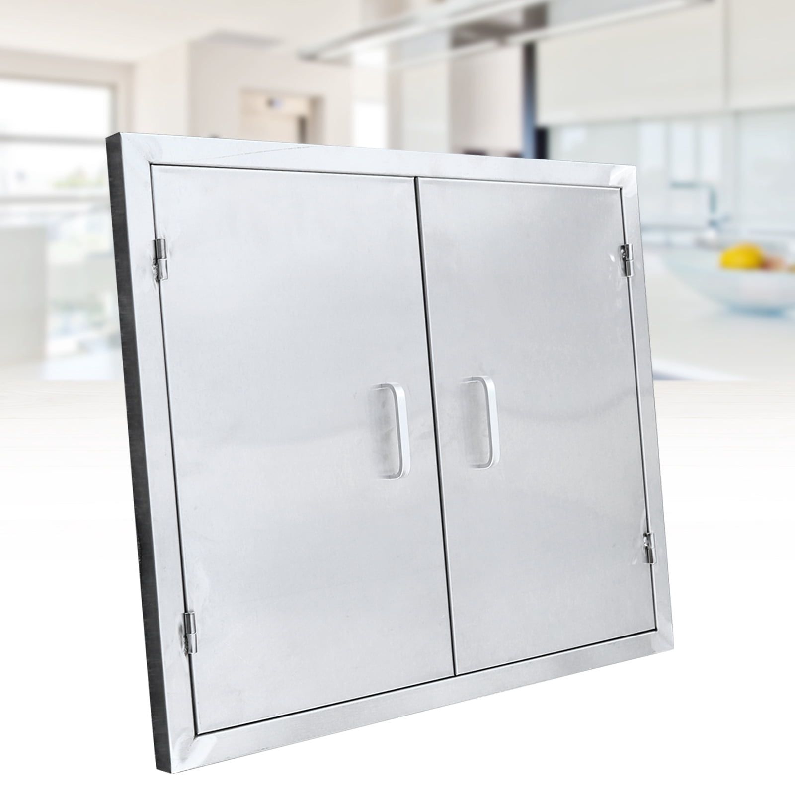 ChicHomey Wall Hanging Doors Flush Mount Double Doors Stainless Steel ...
