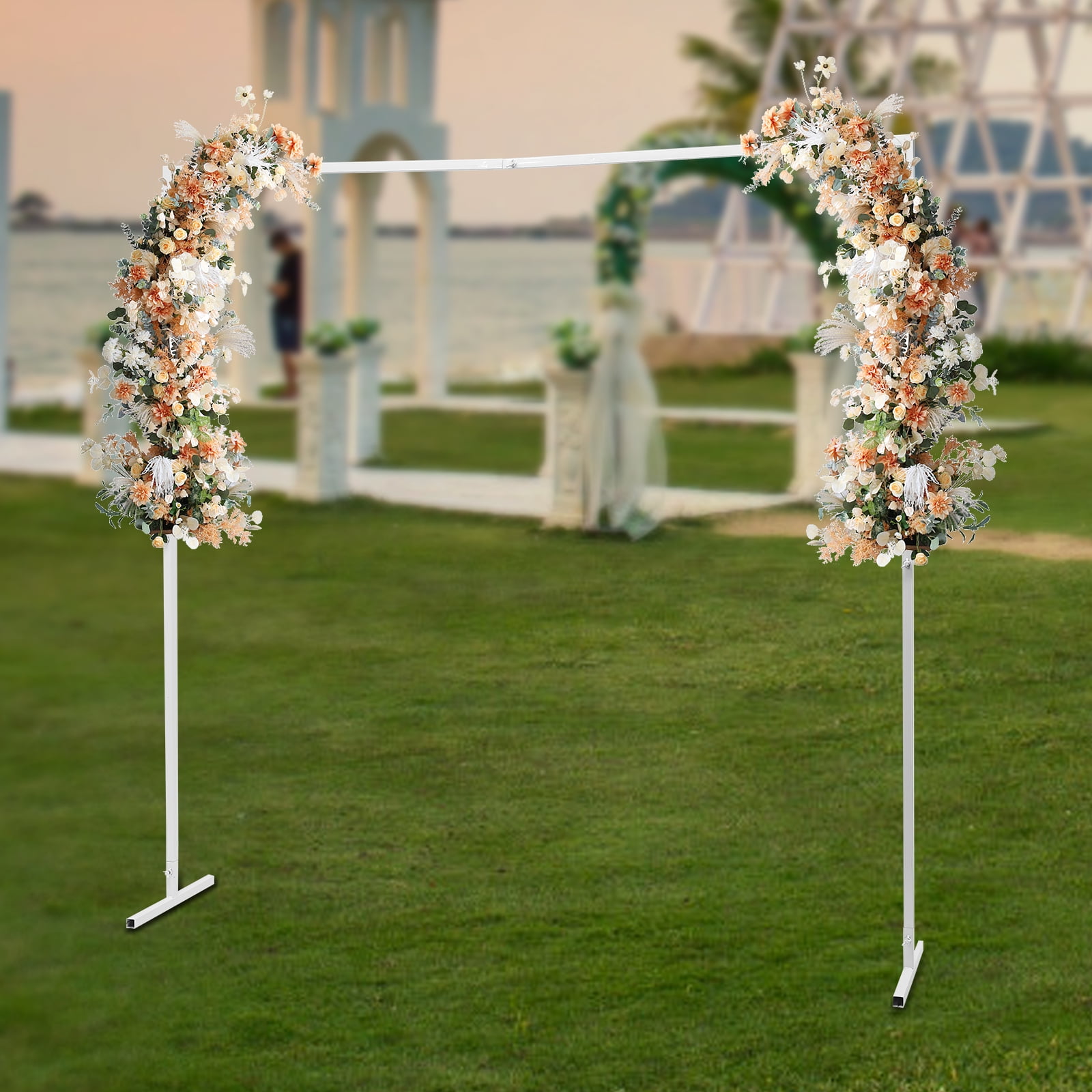 ChicHomey Wedding Metal Square Arch Stand,6.6 x6.6ft Garden Arch ...