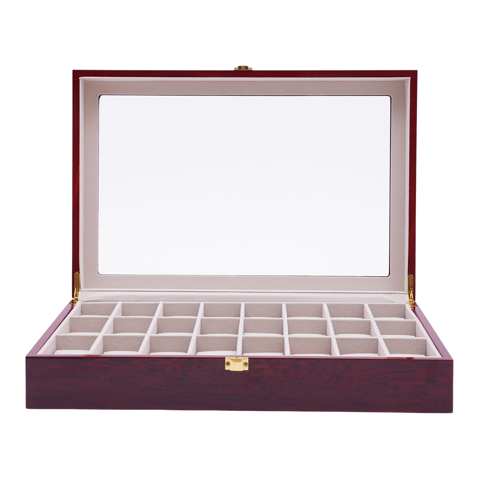 ChicHomey Wood 24 Slot Wrist Watch Box Display Case Organizer Jewelry ...