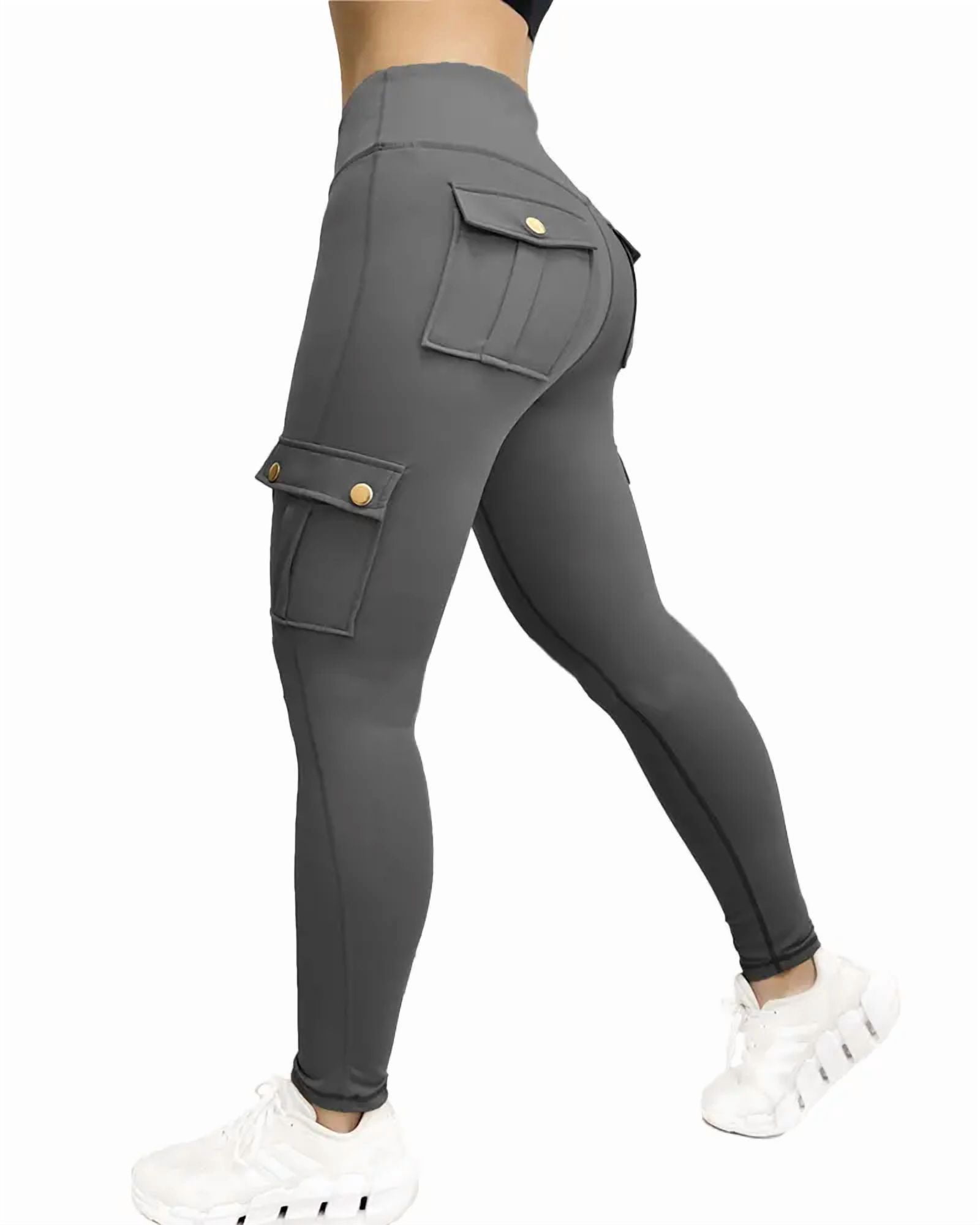 ChicMe Leggings for Women Cargo Solid Color High Waist Seamless Tummy ...