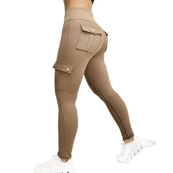 ChicMe Leggings for Women Cargo Solid Color High Waist Seamless Tummy ...