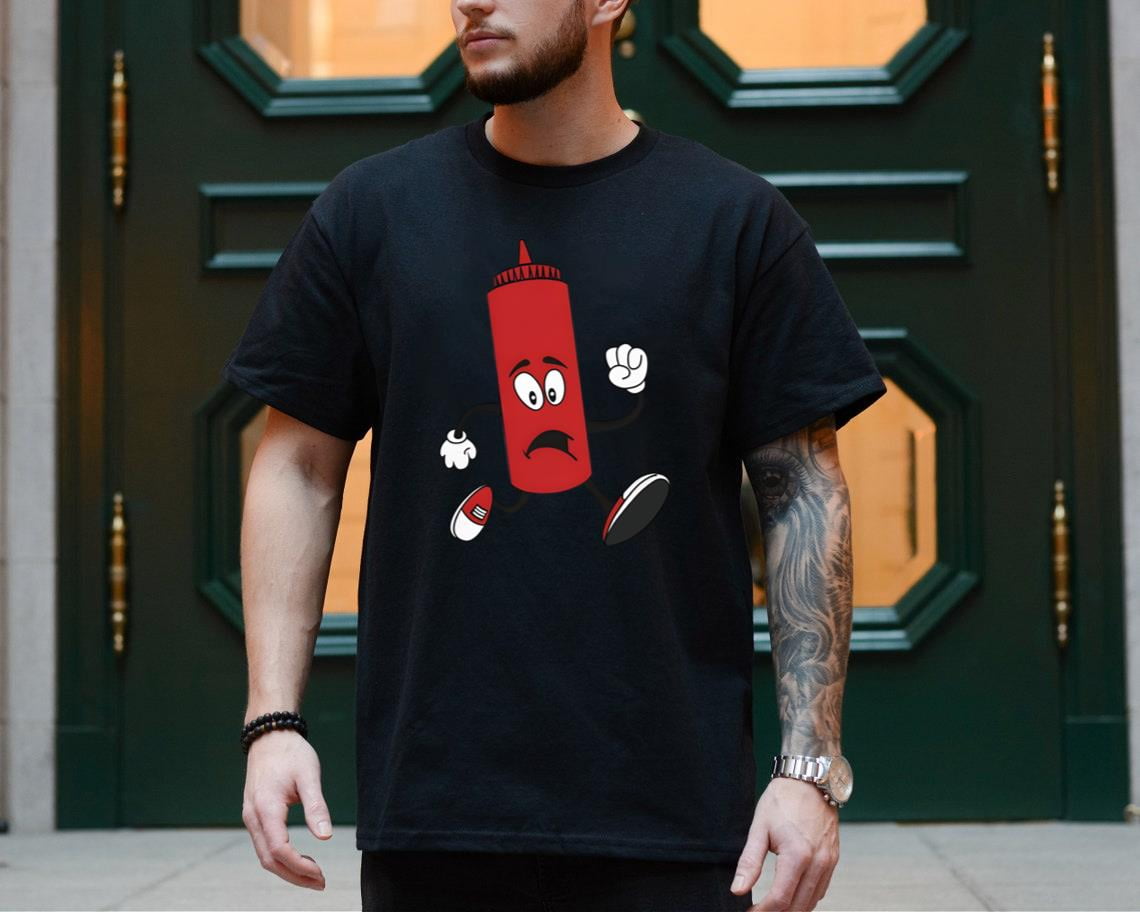 Chicnest Scared Ketchup Heavyweight Unisex Crewneck T Shirthot Trend T For Men Women Shirt