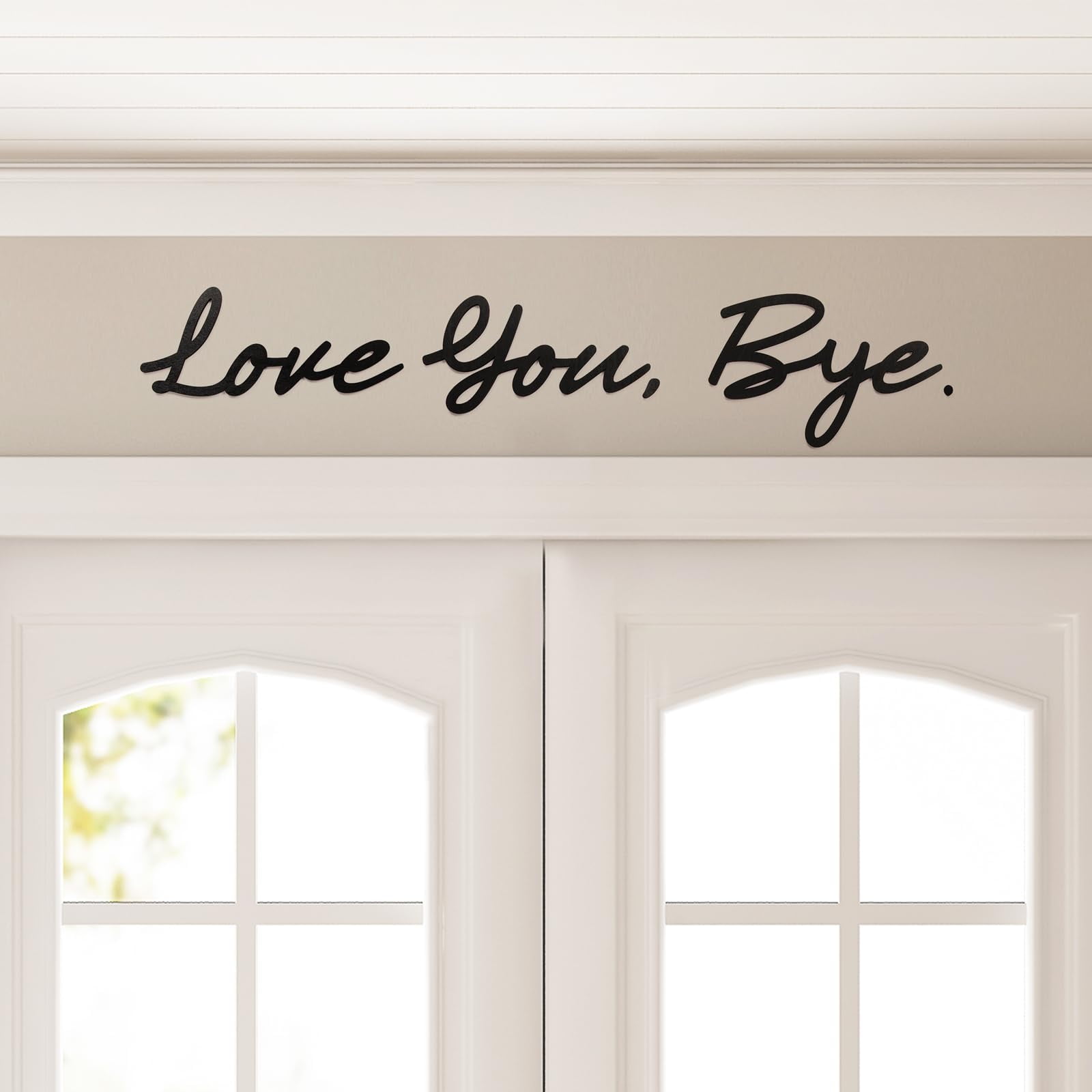 ChicOasis Love You Bye Wood Signs Wall Decor 31.5" Black Modern Home ...