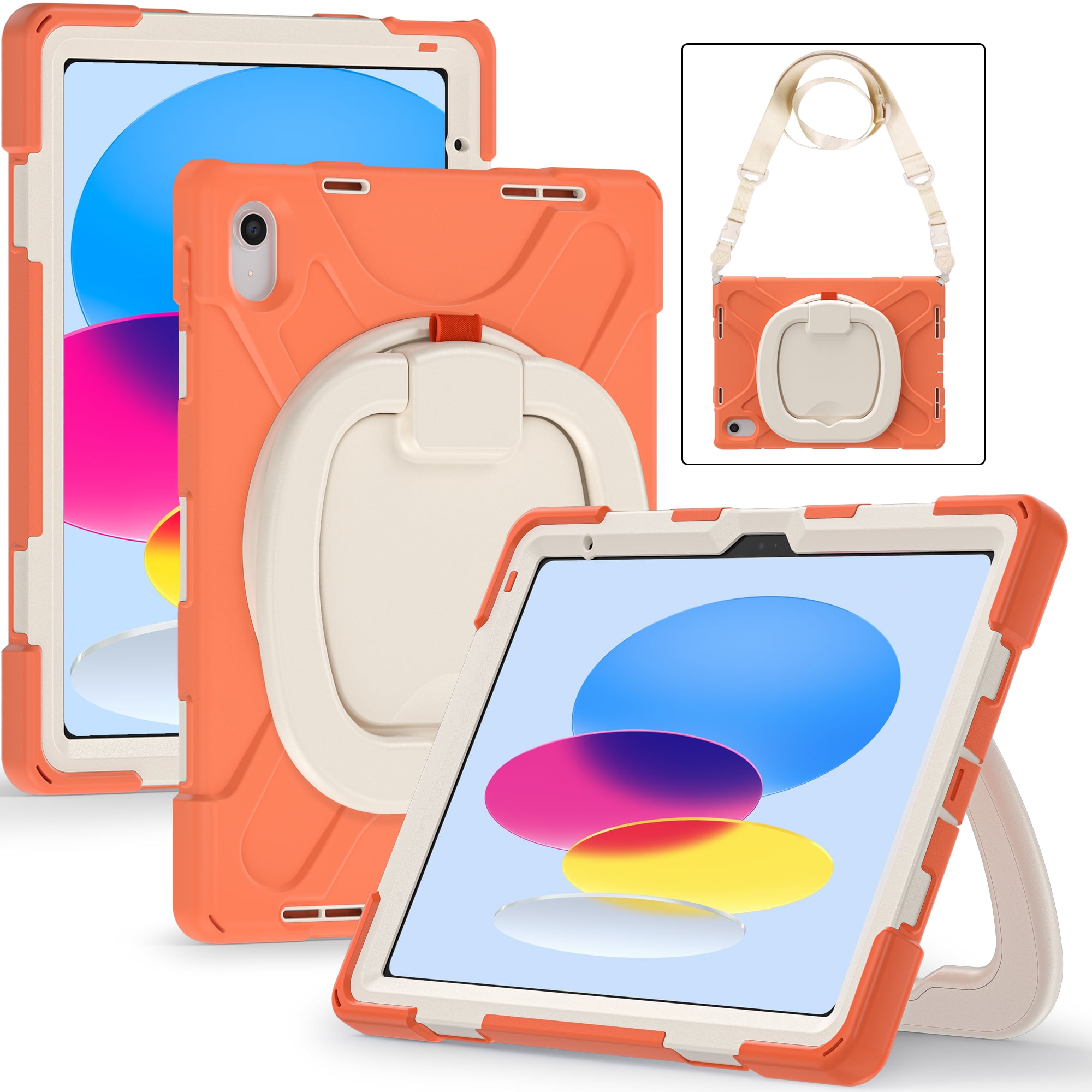 ChicShell Case for Apple iPad A16 11th Gen 11"/ iPad 10th Gen , Hybrid 360 Rotating Stand Handle ...