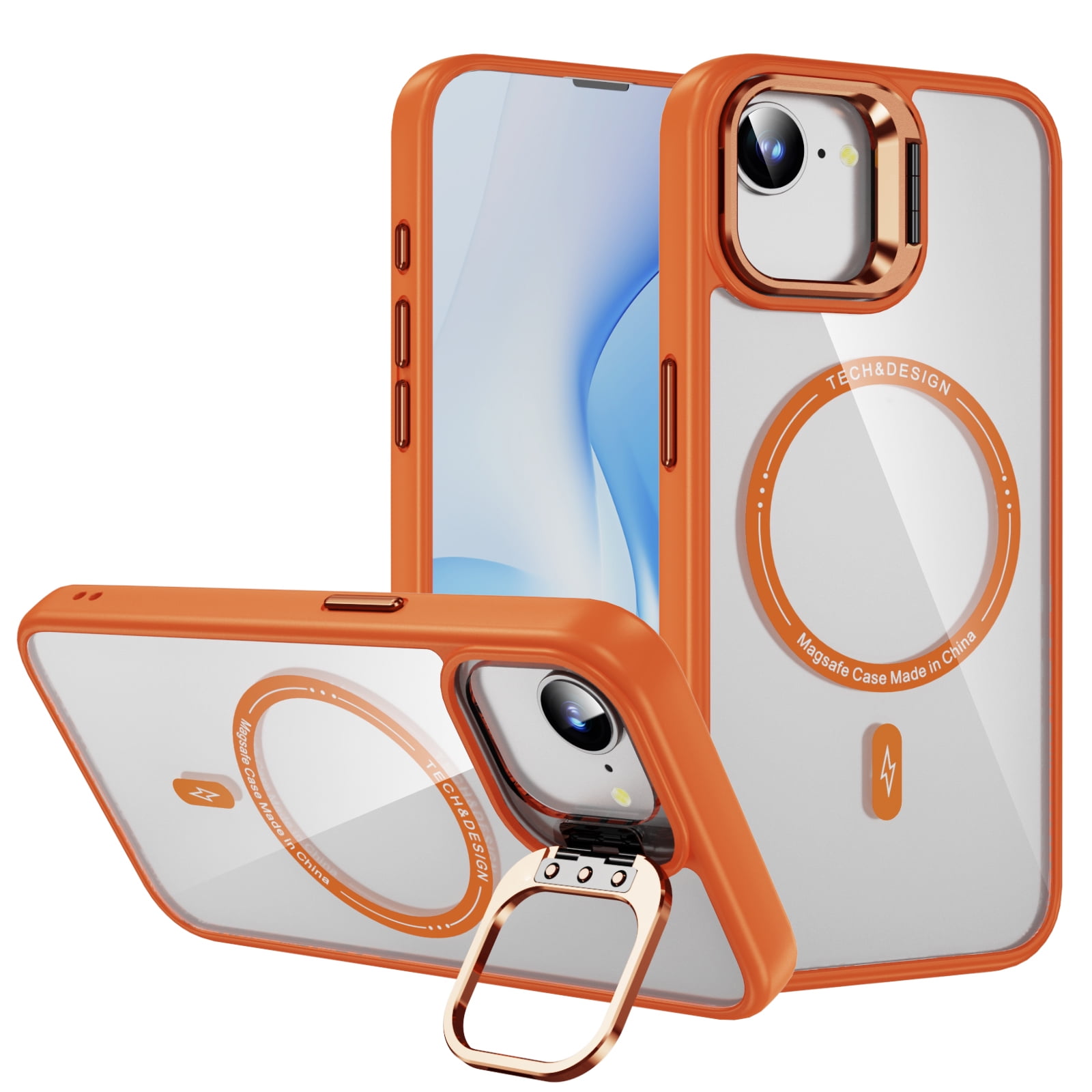 ChicShell Clear Case for iPhone 16e with Stand, Built-in Camera Lens ...
