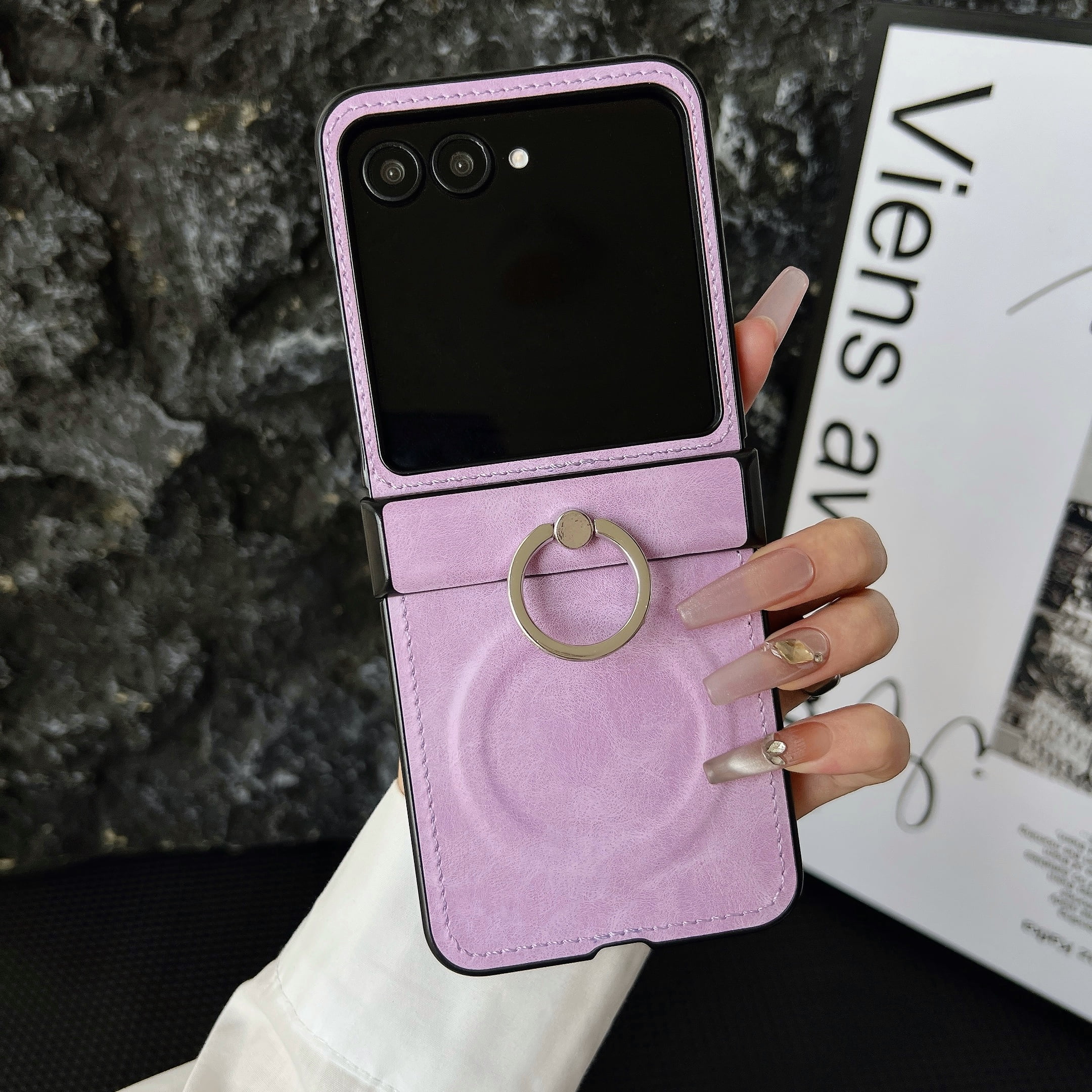 ChicShell Magnetic Case for Motorola Razr 2024/2025, PU Leather Phone ...