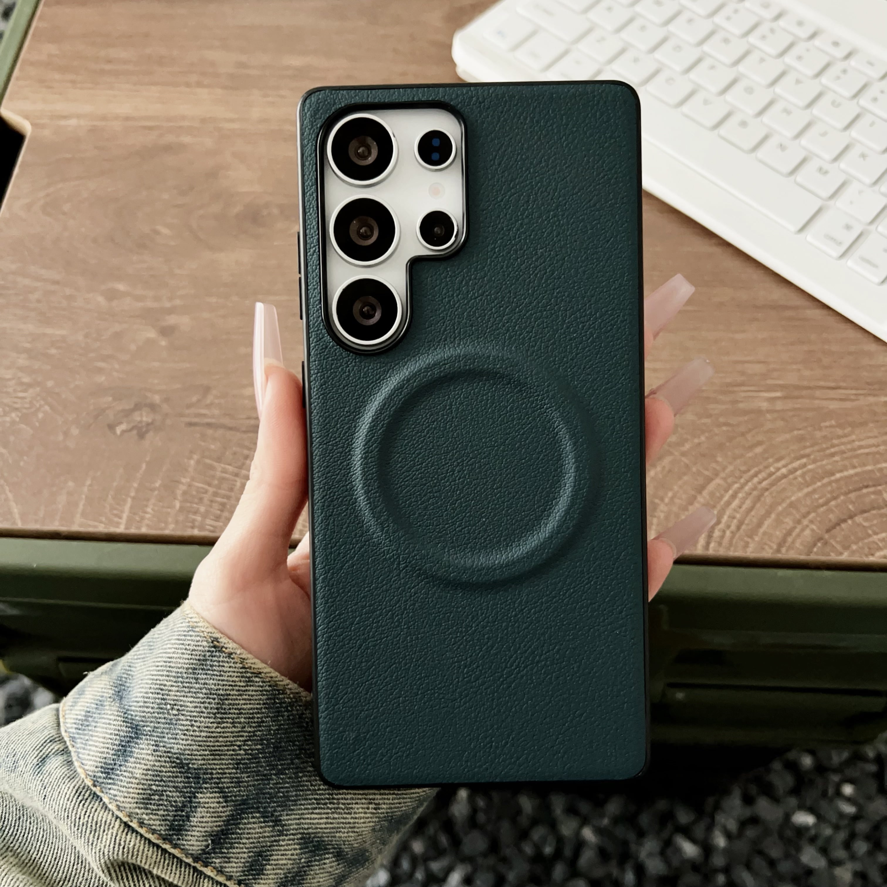 ChicShell Magnetic Case for Samsung Galaxy S25 Ultra, PU Leather Slim ...