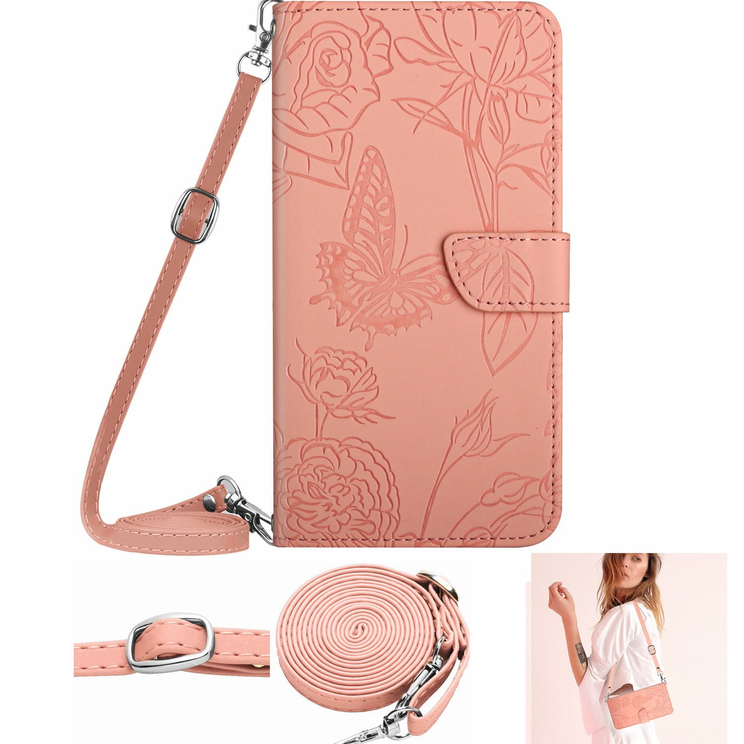 ChicShell for Motorola Moto G (2025) Wallet Phone Case with Cards Holder, Crossbody Shoulder ...