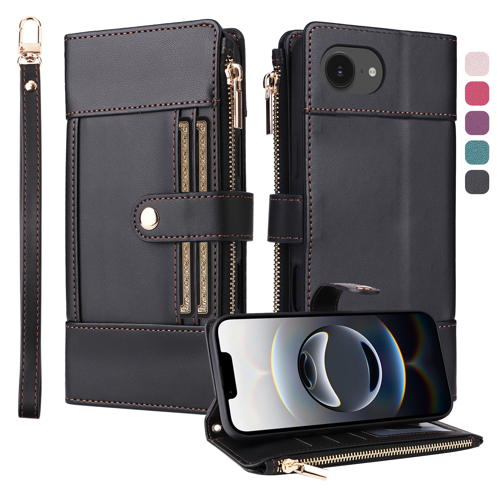 ChicShell Wallet Case for iPhone 16e with Card Holder, Built-in ...