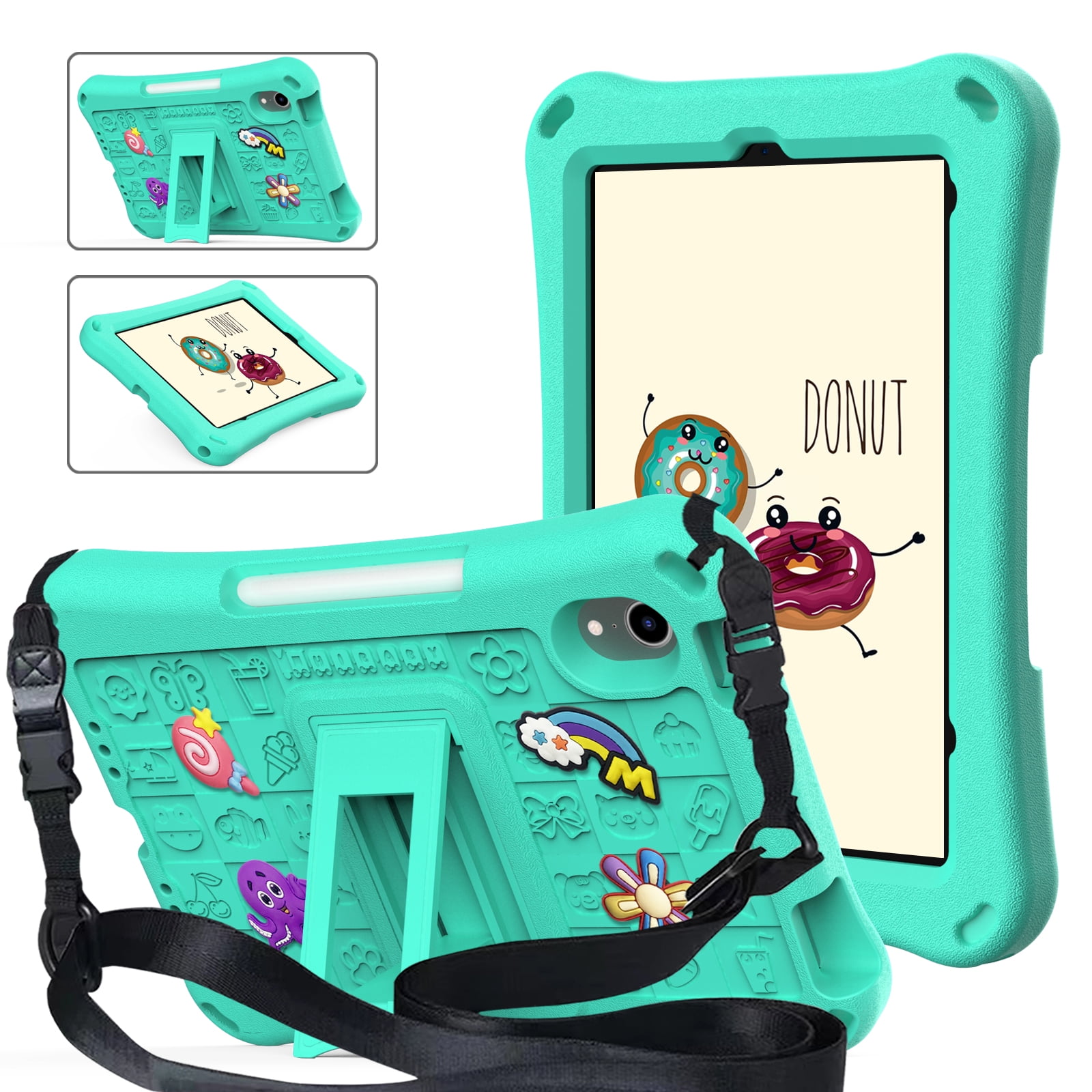ChicShell iPad mini 6th 7th Gen Case for Kids, Shoulder Strap Kickstand ...