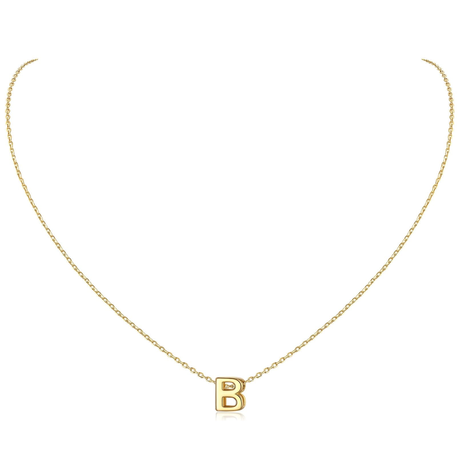 ChicSilver Christmas Gifts Gold Initial Letter B Pendant Sterling ...