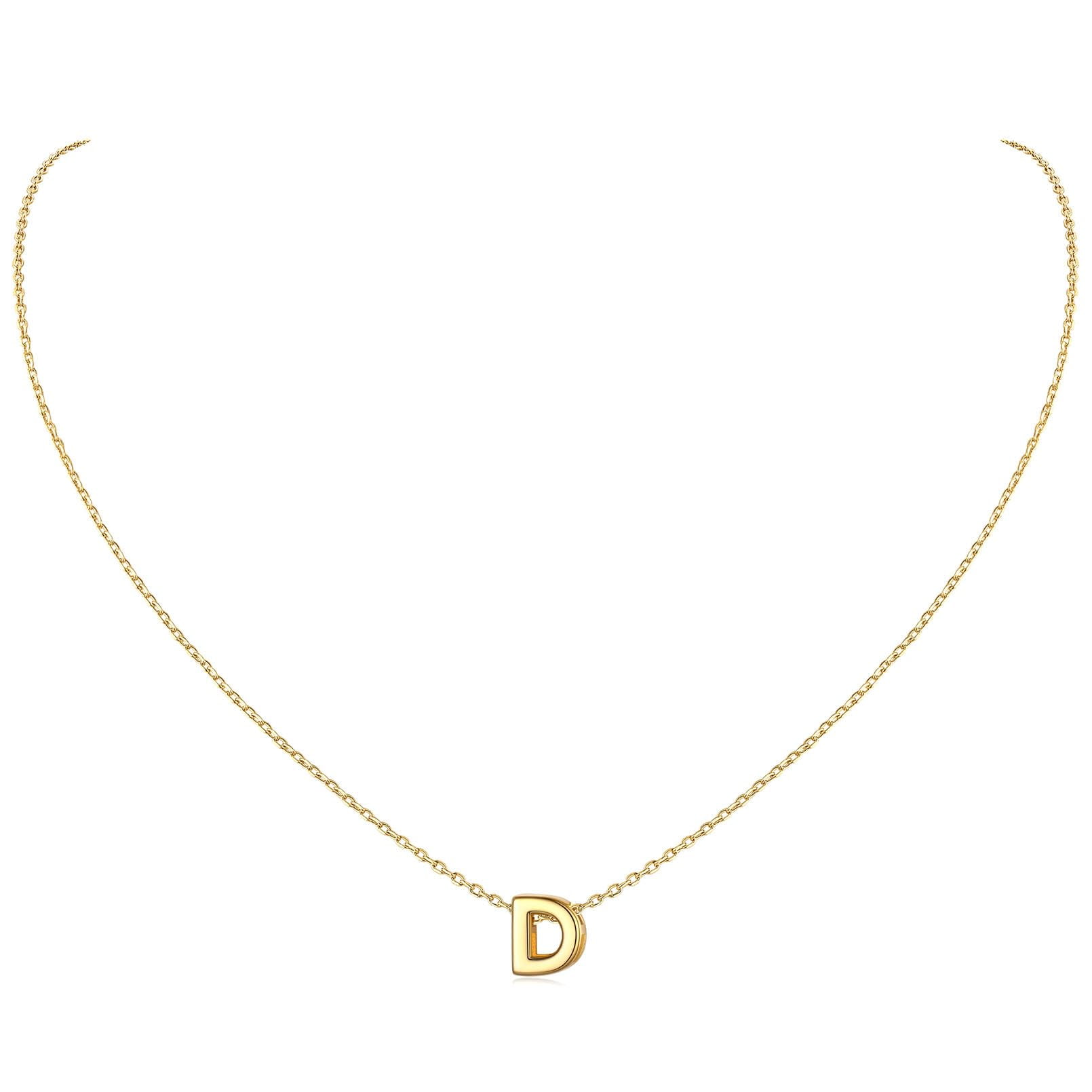 ChicSilver 14K Gold Plated Initial D Necklaces for Women Girlfriend ...