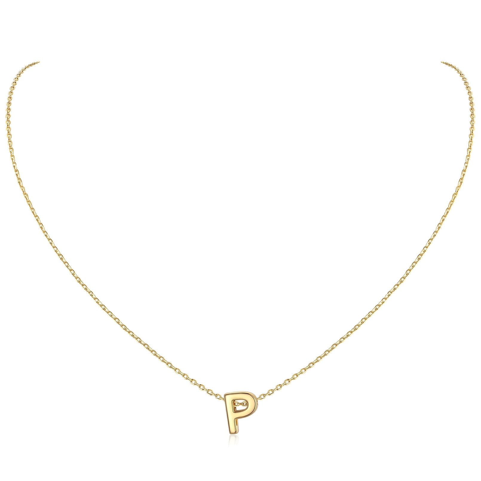 ChicSilver Christmas Gifts Gold Initial Letter P Pendant Sterling ...