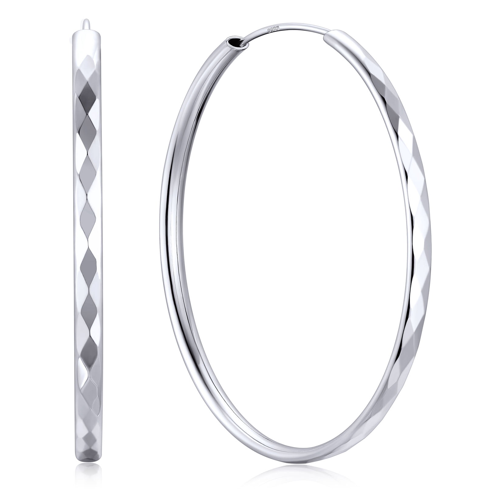 ChicSilver 925 Sterling Silver Hoop Earrings for Women Hypoallergenic ...