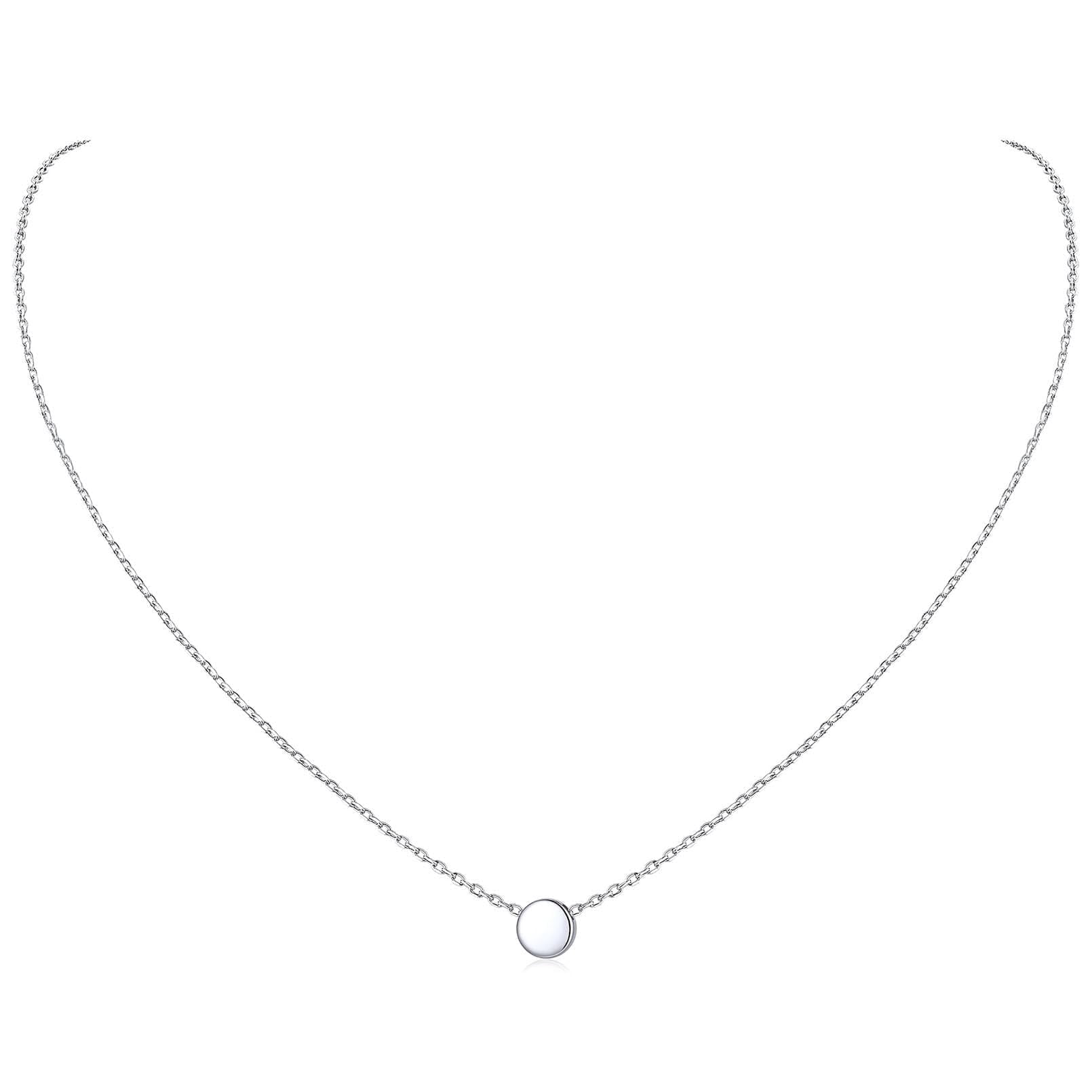 ChicSilver 925 Sterling Silver Dot Necklace Round Circle Bead Floating ...