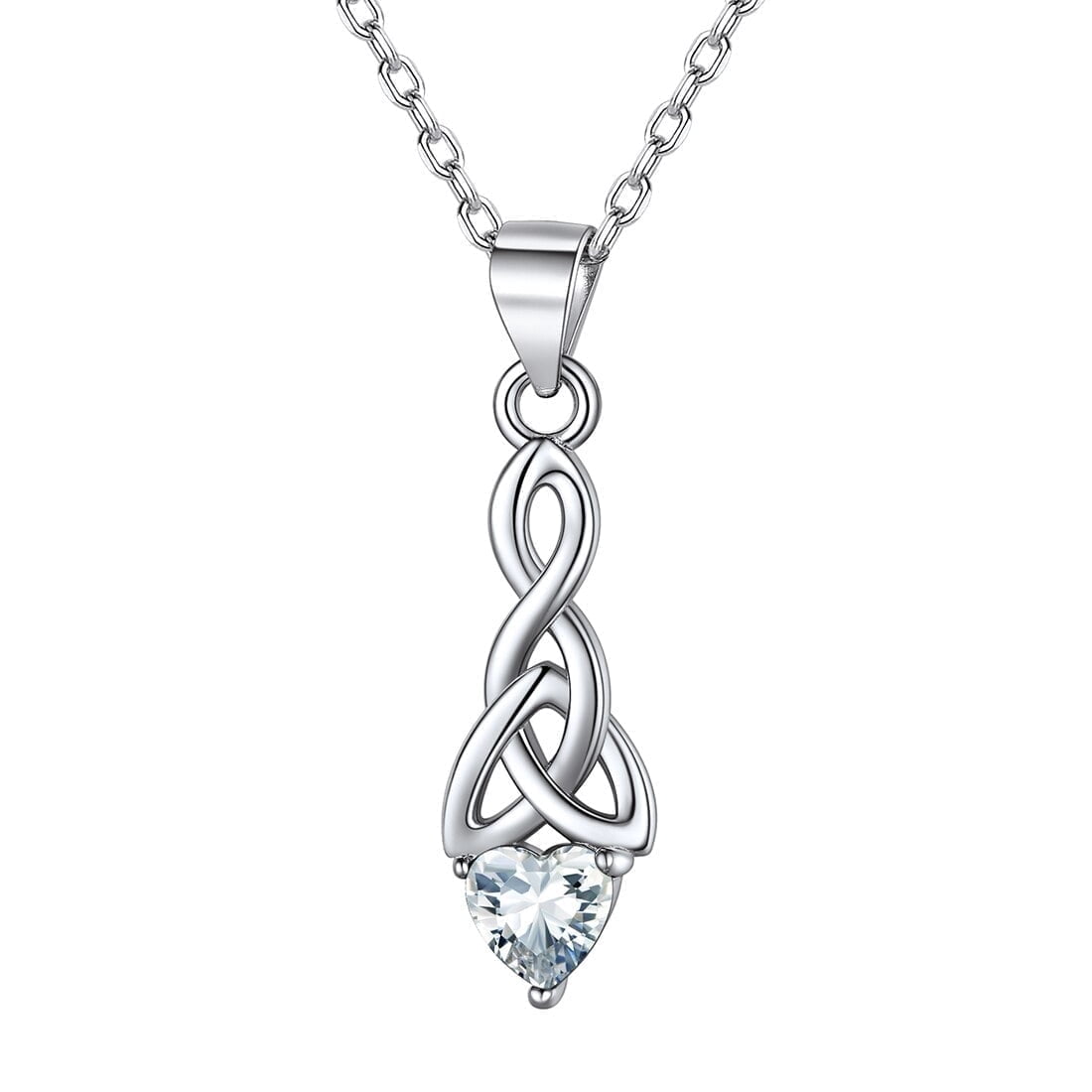 ChicSilver 925 Sterling Silver Love Heart Necklaces Celtic Birthstones ...