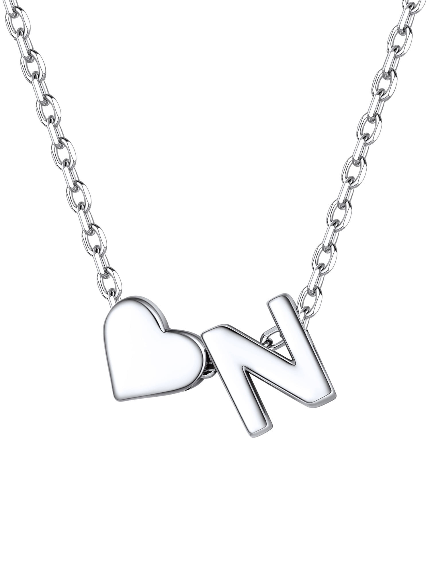 ChicSilver Christmas Gifts Heart Necklace with Initials Pendant ...