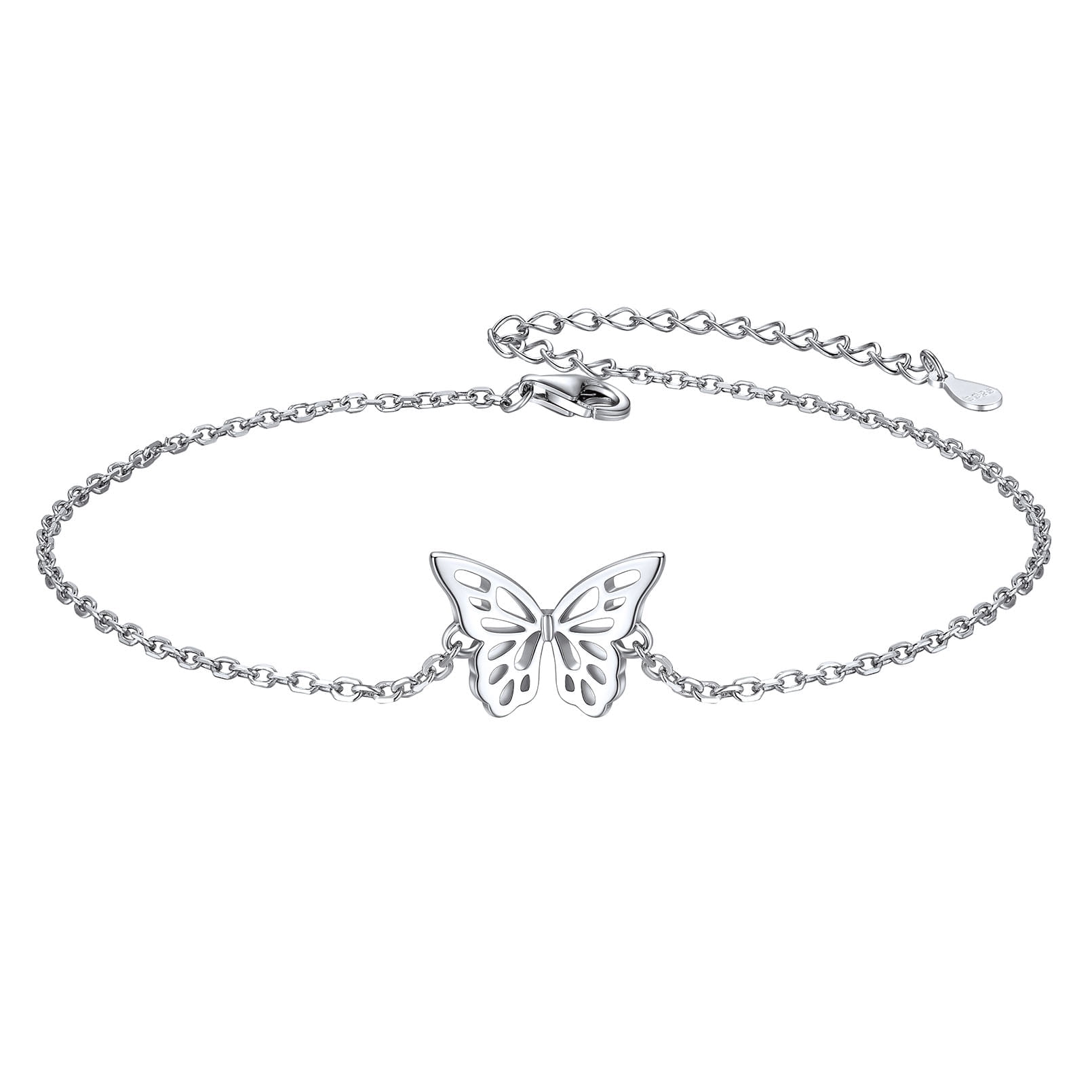 ChicSilver Butterfly Anklet for Women S925 Sterling Silver Anklet ...