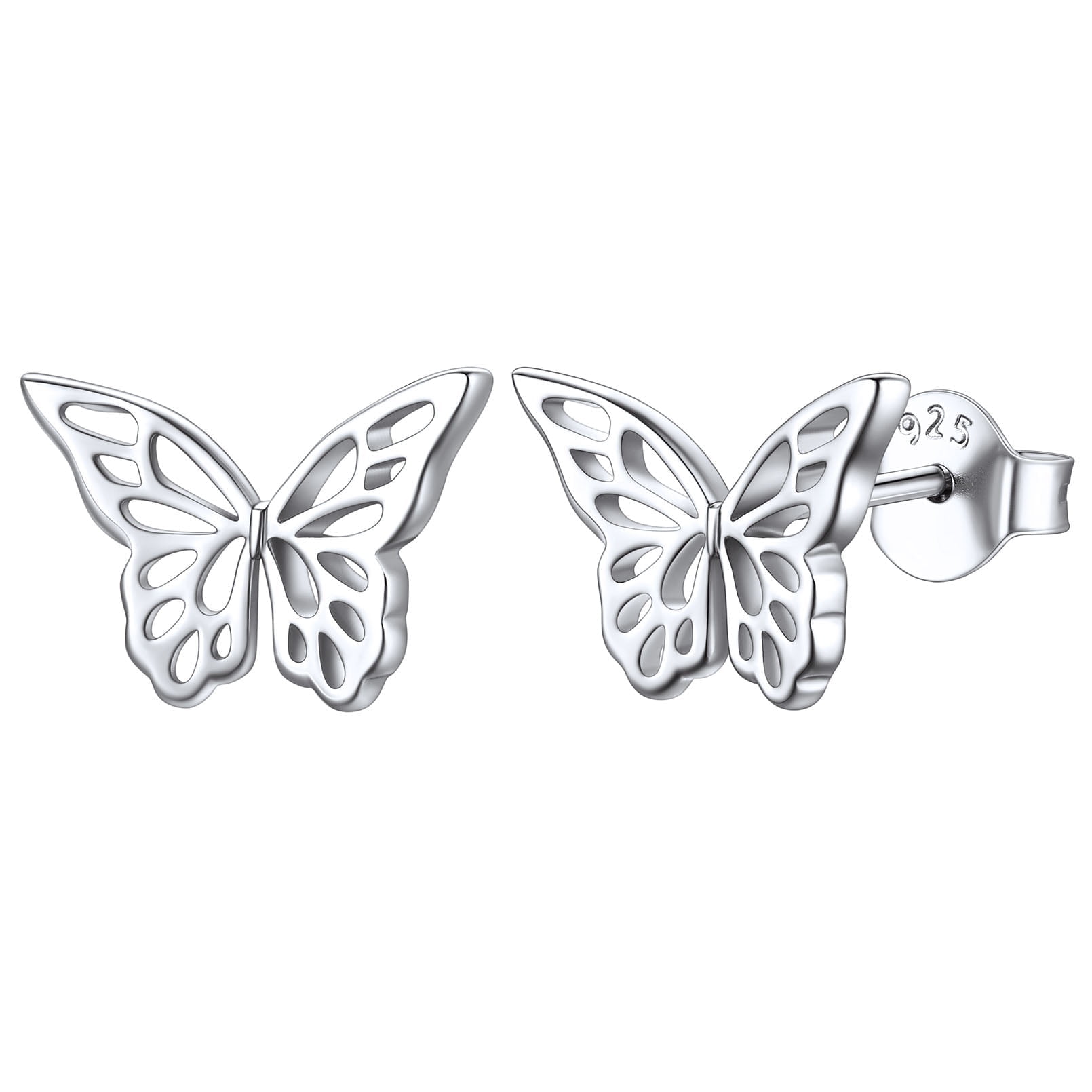 ChicSilver Small Sterling Silver Butterfly Stud Earrings for Women Girls Hypoallergenic Ideal for Sensitive Skin Walmart