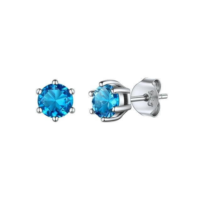 ChicSilver December Birthstone Stud Earrings for Women 925 Sterling ...