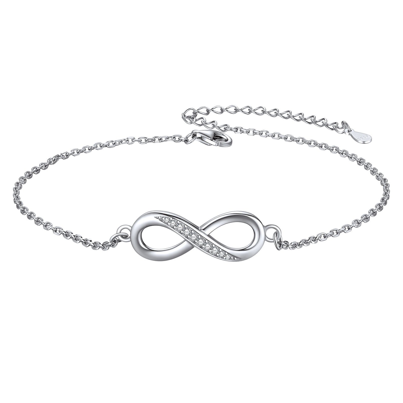 ChicSilver Infinity Anklet Bracelet for Women 925 Sterling Silver Foot ...