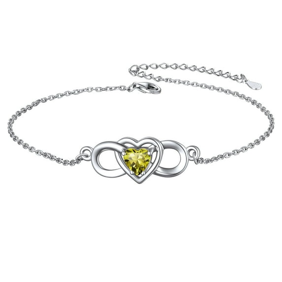 ChicSilver Infinity Love Heart Symbol Charm Anklet for Women 925 ...