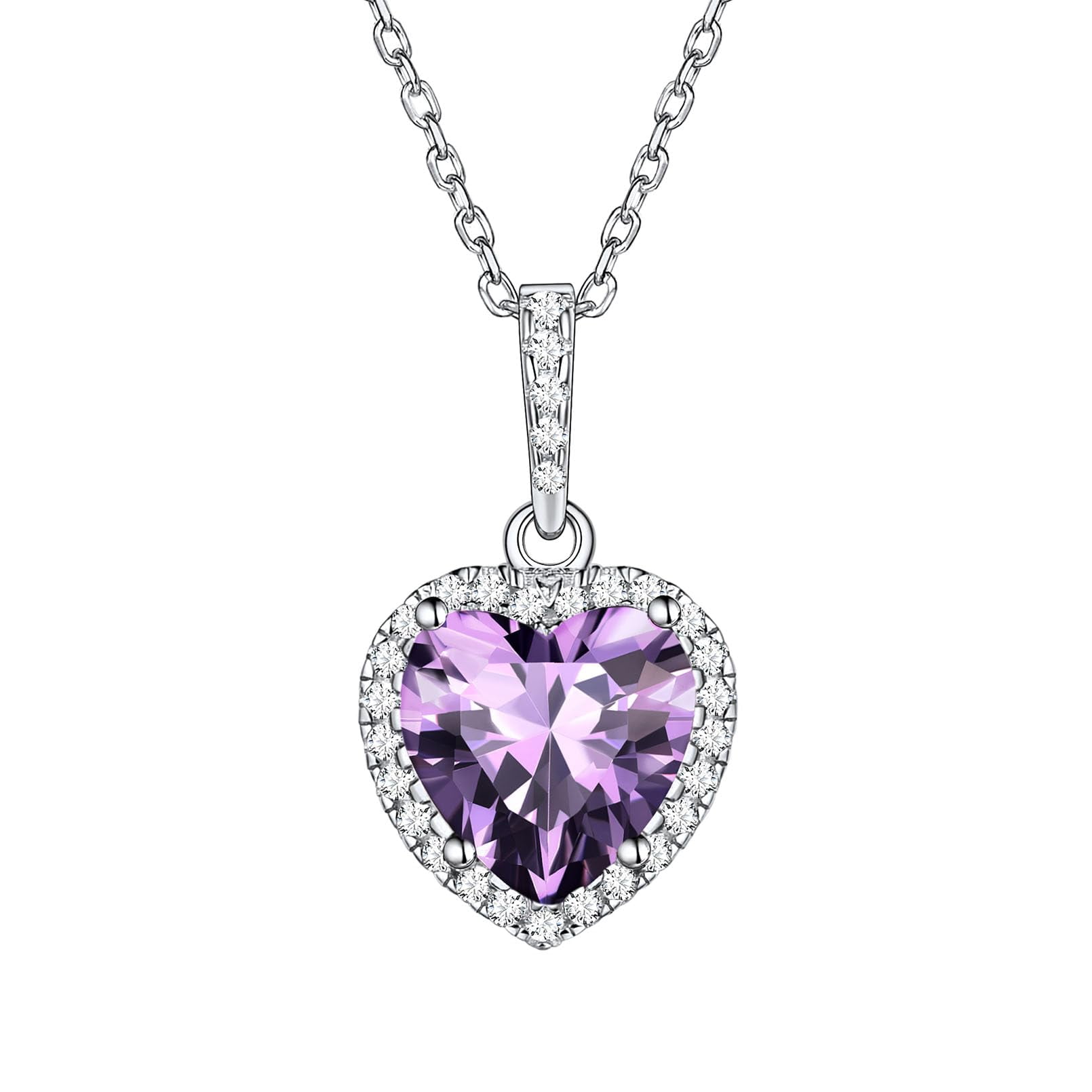 ChicSilver Mom Gift 925 Sterling Silver Purple Amethyst Necklace ...