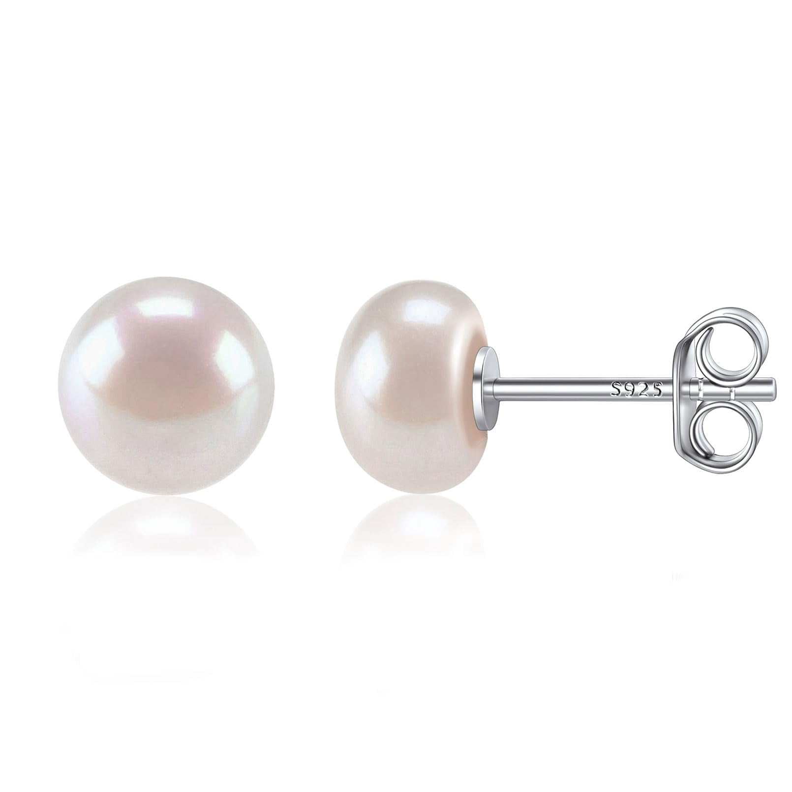ChicSilver 4mm Sterling Silver Hypoallergenic Freshwater Pearl Stud ...