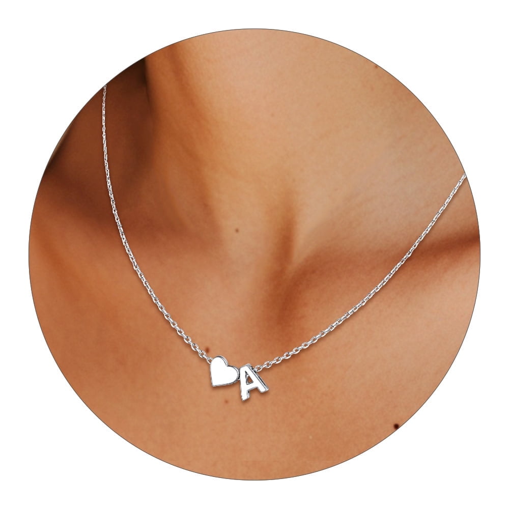 ChicSilver Silver Initial Necklaces for Women Ladies Personalized Name ...