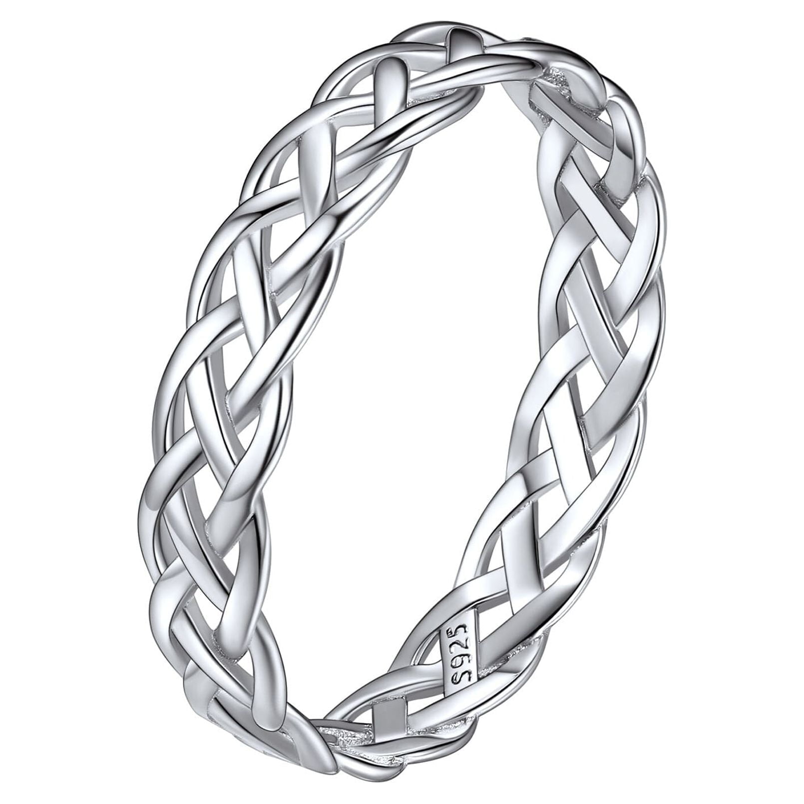 ChicSilver Sterling Silver 925 Celtic Knot Eternity Band Ring ...