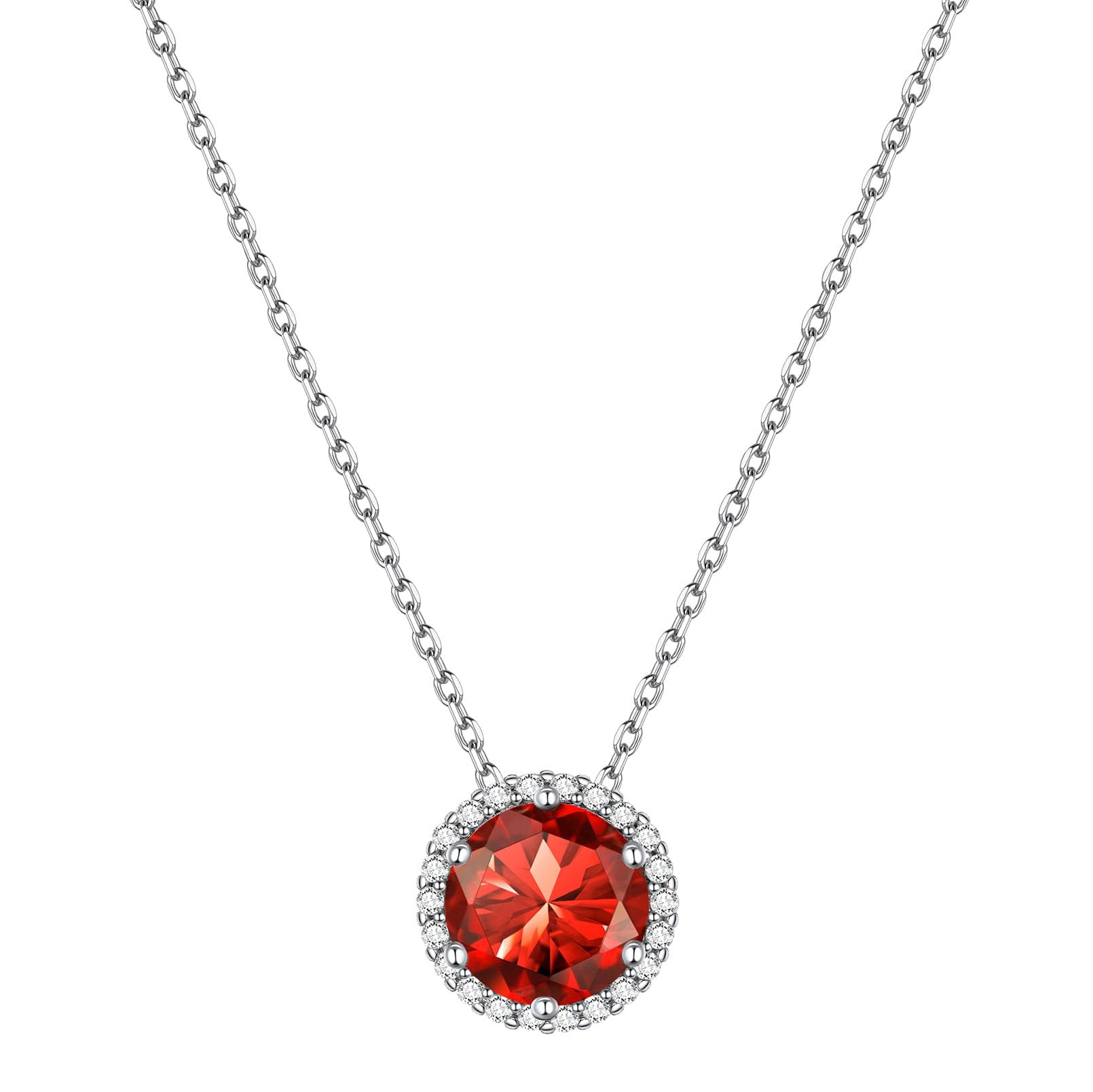 ChicSilver Sterling Silver Ruby Birthstone Necklace for Women Birthday ...