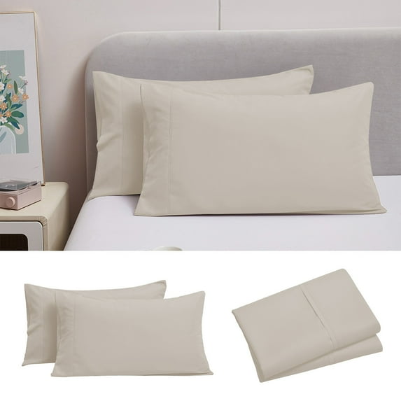ChicYu 2PCS 20x36in King Size Pillowcases Brushed Thickened Solid Color ...