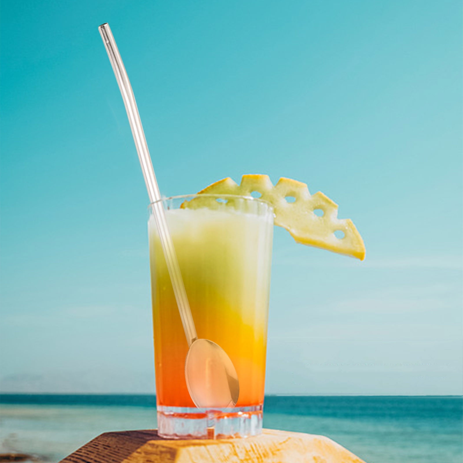 ChicYu 304 Stainless Steel Straw Spoon Coffee Stirring Implement ...