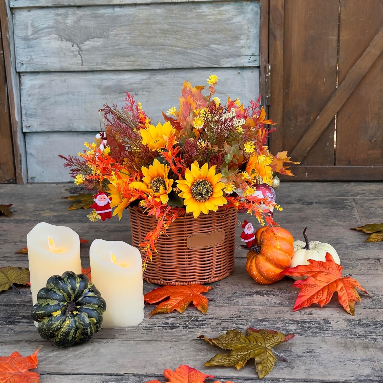 ChicYu 7 Artificial Maple Leaves in Autumn Colors Texture Suitable for ...