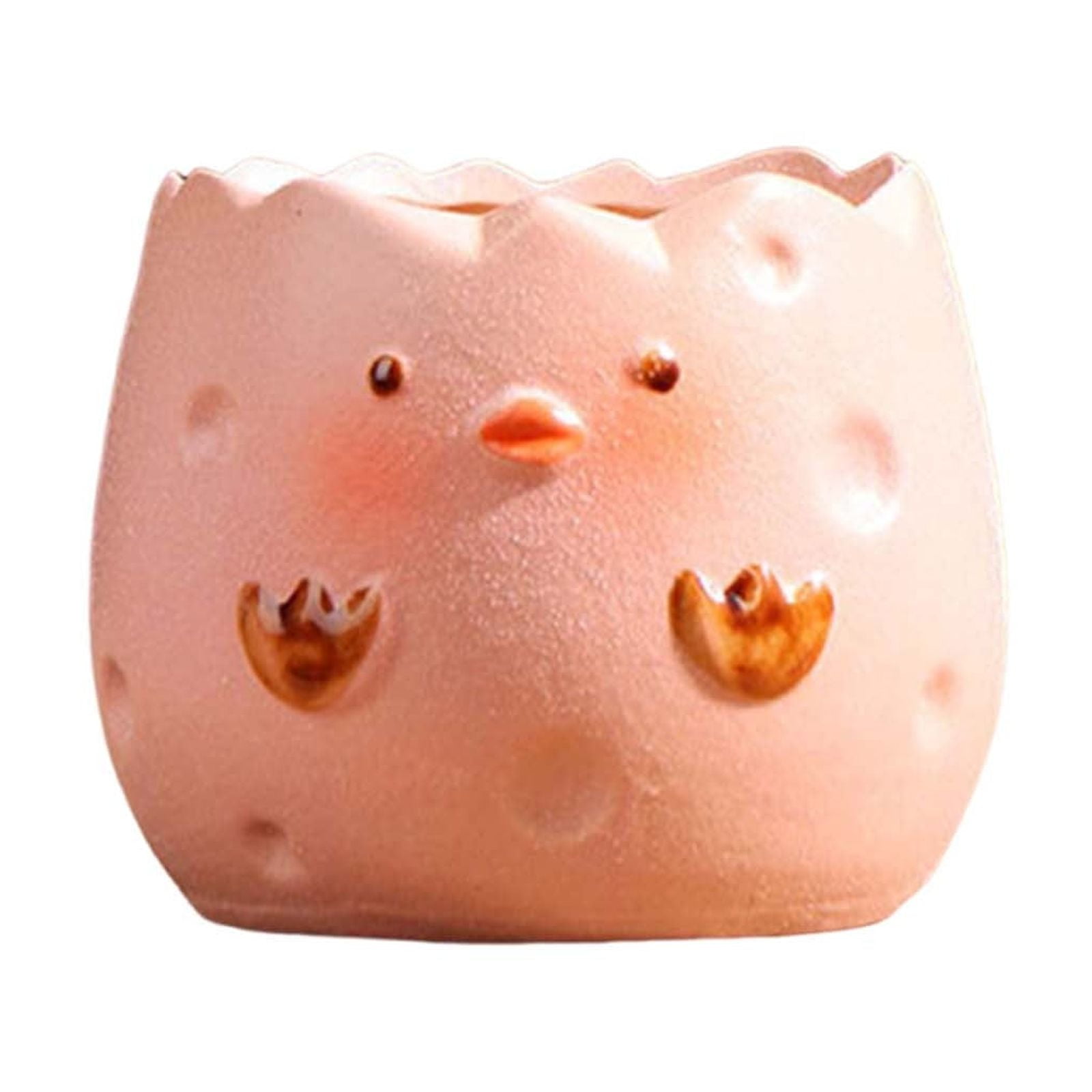 ChicYu Breathable Shaped Ceramic Planter for Succulents,Desktop Coarse ...