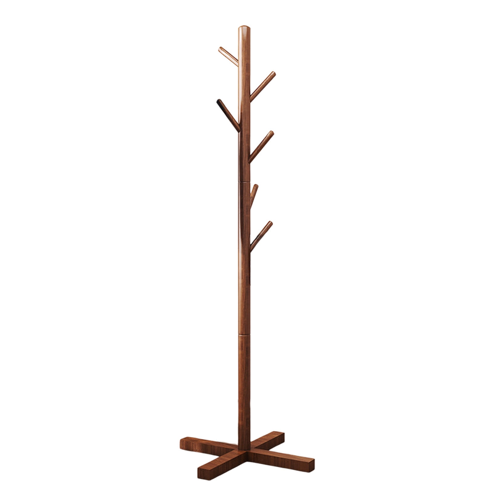 Lomaiwei Solid Wood Coat Rack, Hanging Rod Tree-Shaped Coat Rack with 6 ...
