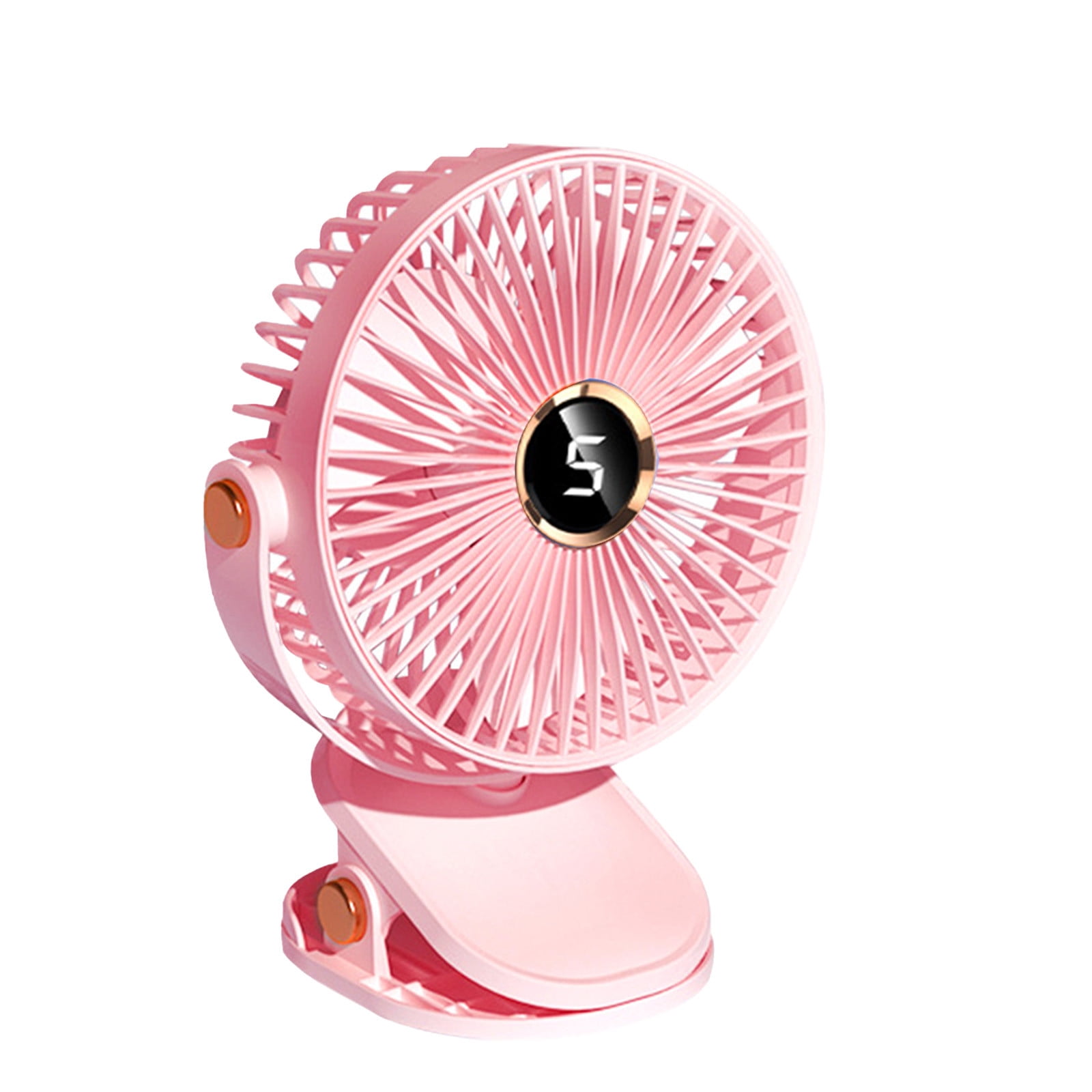 ChicYu Clip-On Desk Fan with Digital Display USB Rechargeable Mini ...