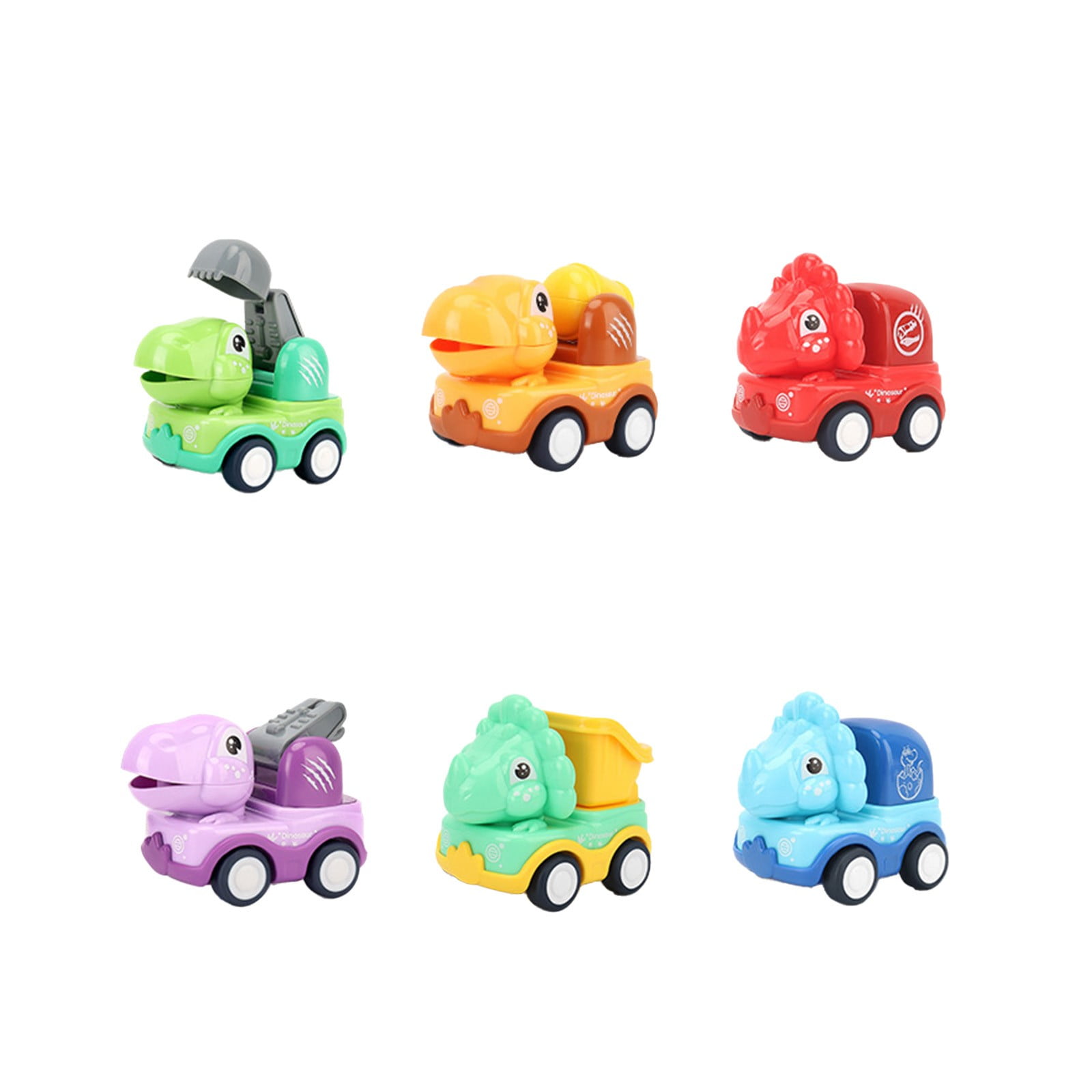 ChicYu Dinosaur Pull Back Engineering Vehicle Realistic Toy Car Cute ...