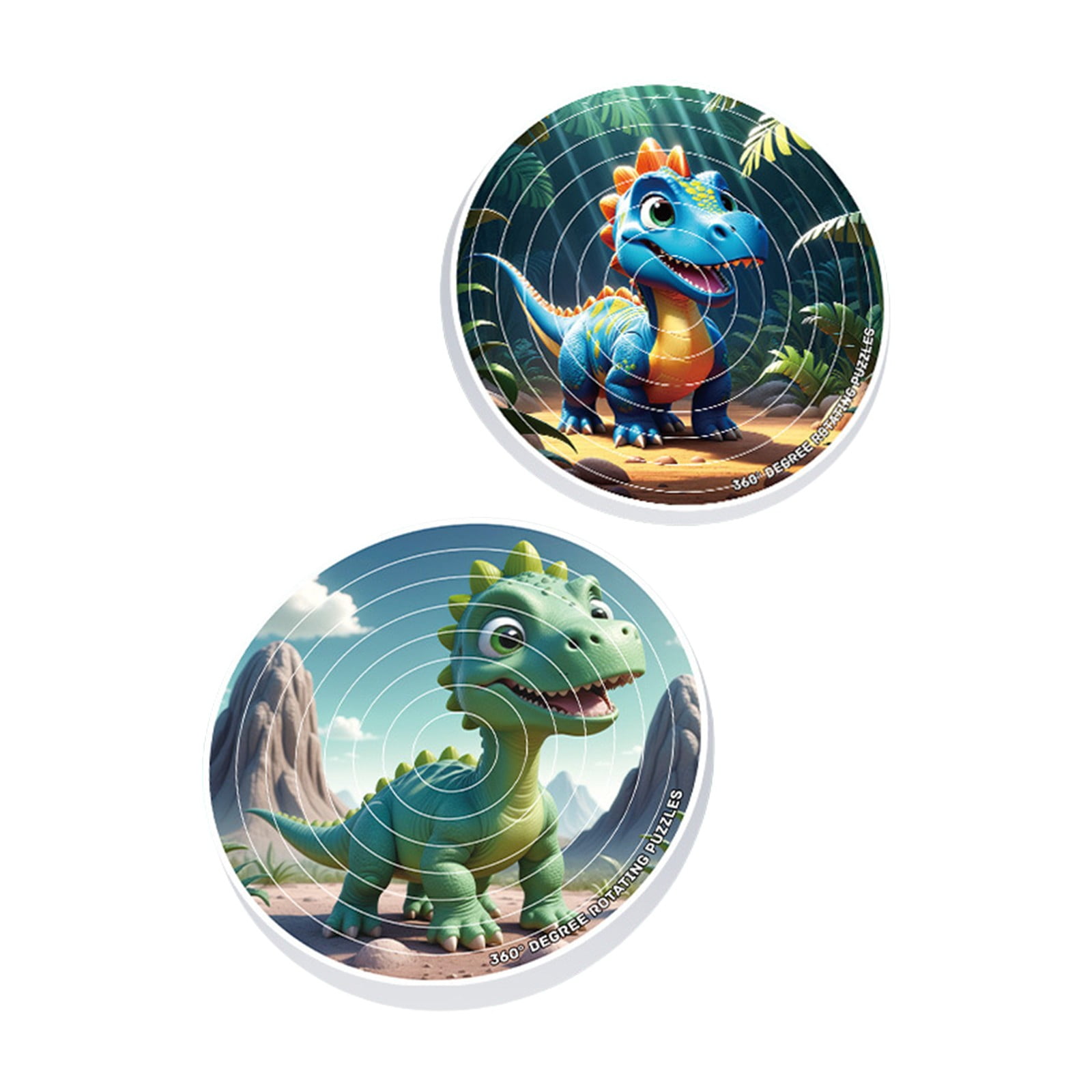 ChicYu Dinosaur Puzzle Gyroscope Degree Double Sided Rotatable Toy ...