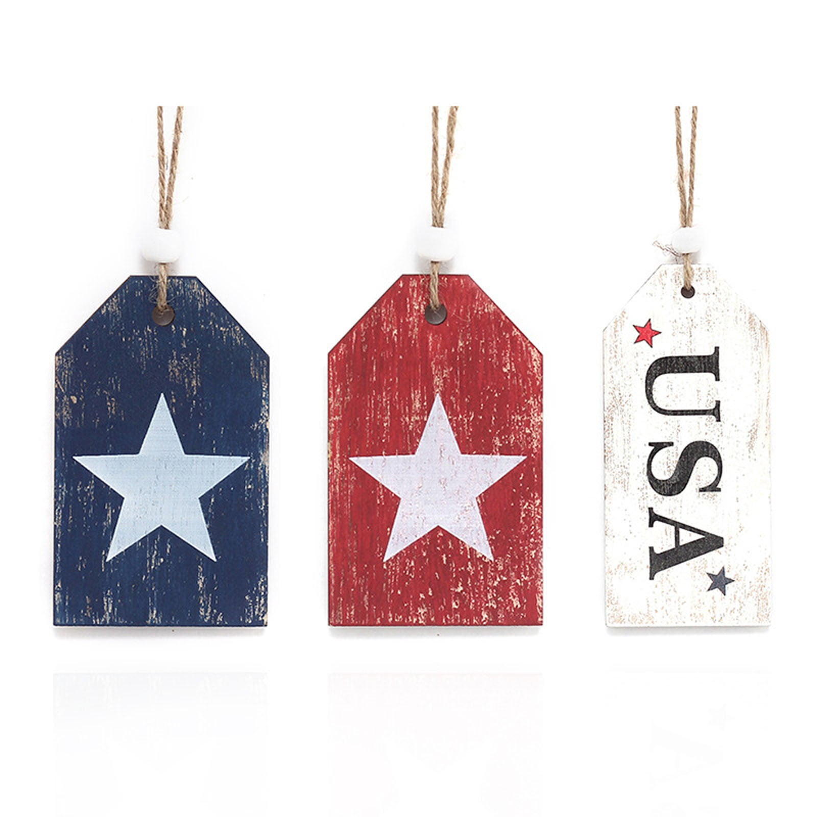 ChicYu Distressed Wood Patriotics Wall Decoration ,Hand-Painted July ...