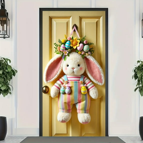 ChicYu Easter Door Banner Party Decoration Polyester Door Cover Hanging ...