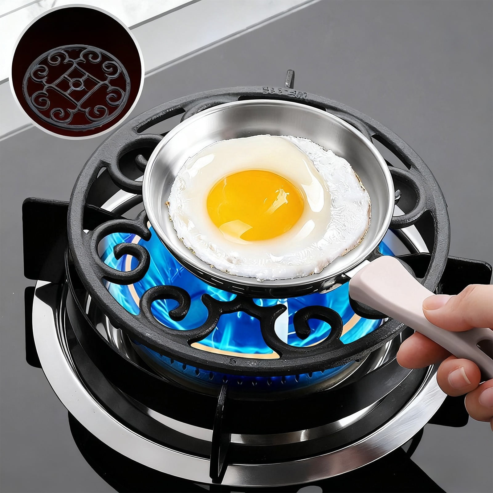 ChicYu Gas Stove Support Milk Pot Stand Non Slip Pot Holders Auxiliary ...