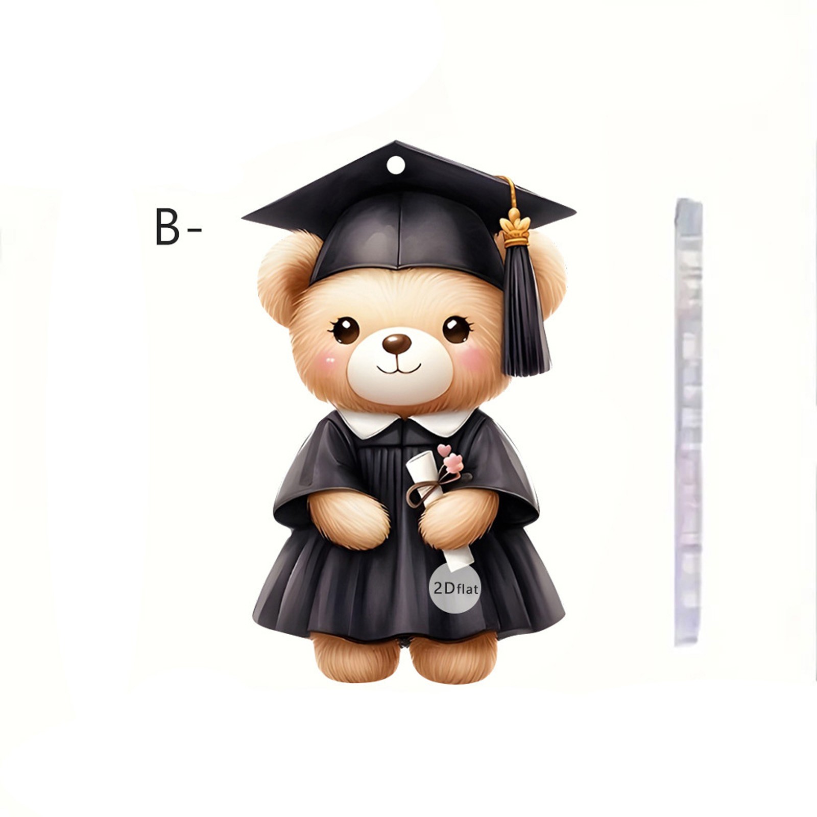 ChicYu Graduation Bear Keychain,2D Flat Car Accessories for Graduates ...