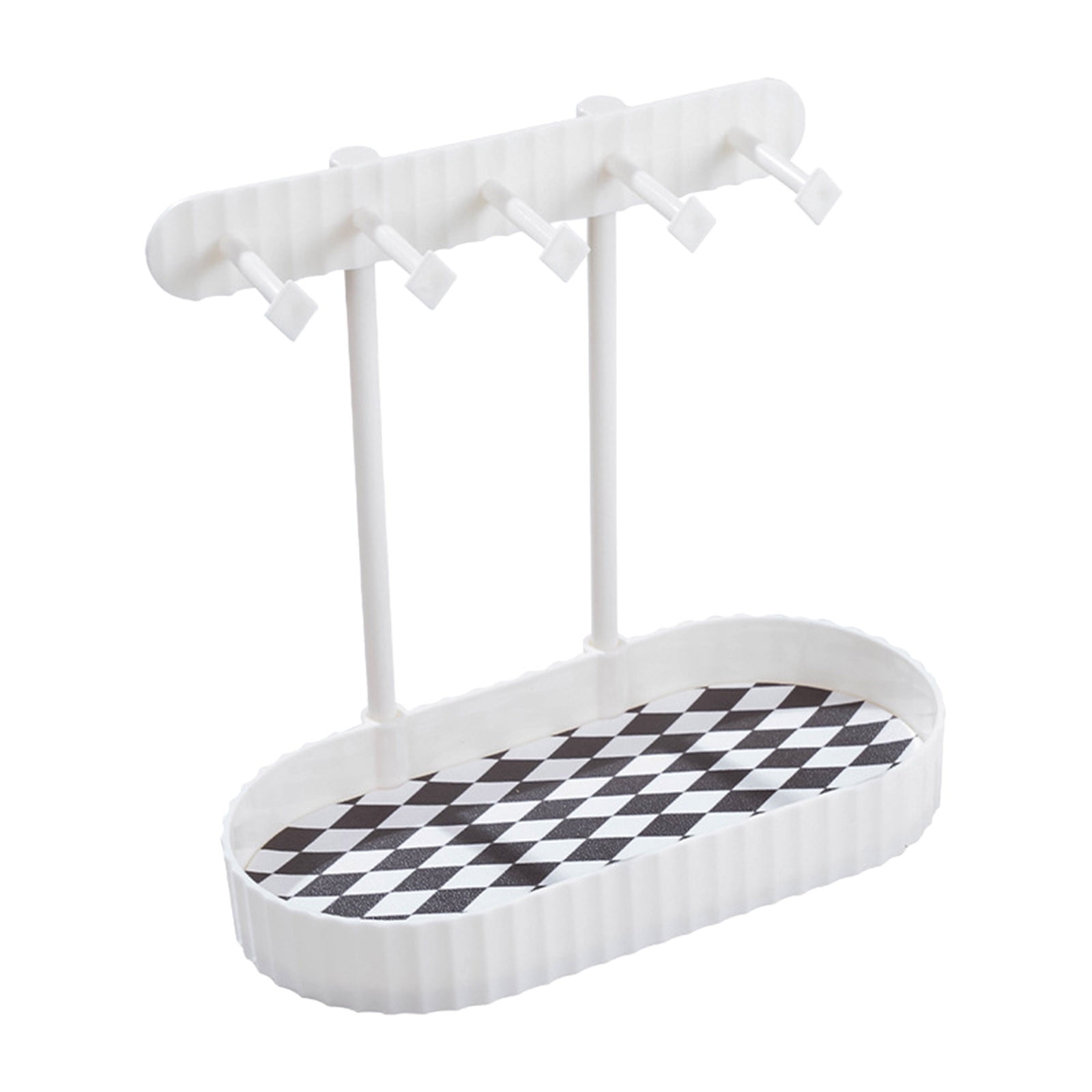 ChicYu Jewelry Rack with Storage Tray 5 Hook Organizer for Hanging ...