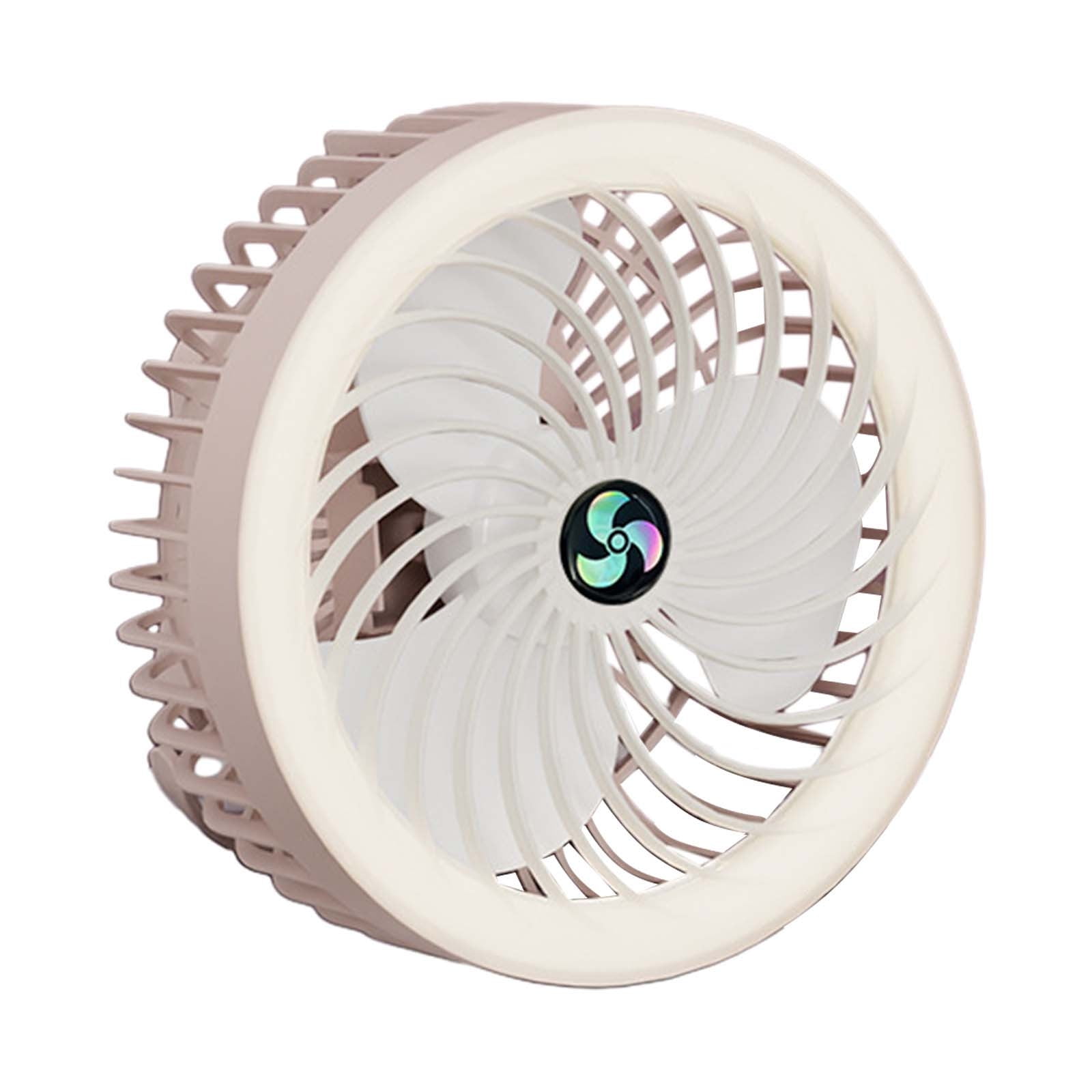 ChicYu Rechargeable Camping Fan LED Light 1200mAh Battery Tent Fan Hook 3 Speed Portable USB ...