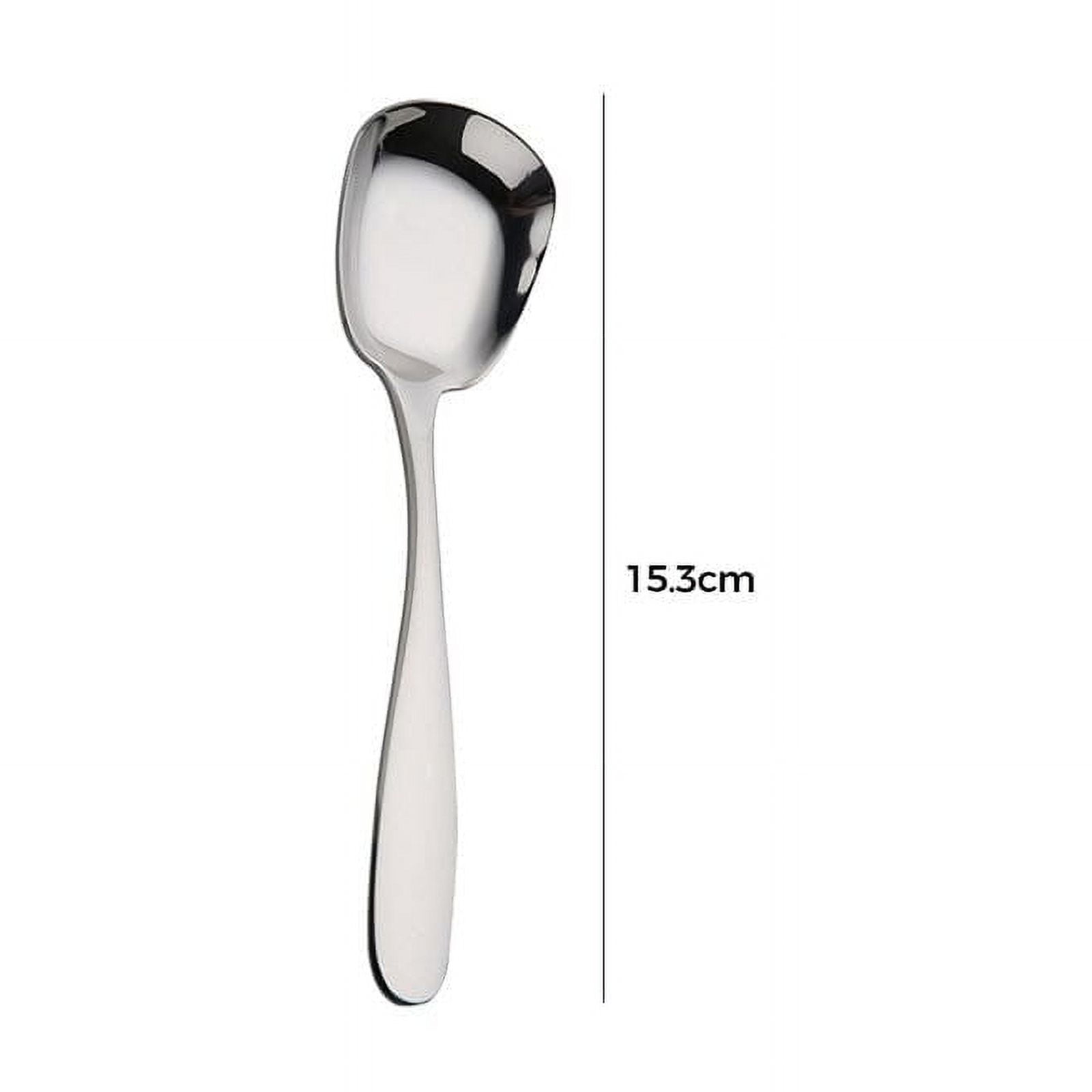 ChicYu Two Piece Stainless Steel Spoon Set Flat Bottom Designs Dessert ...