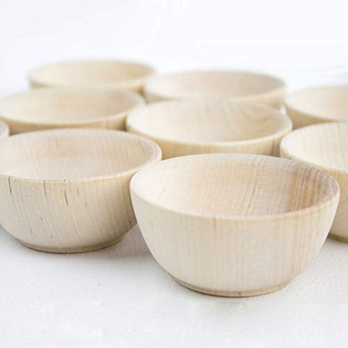 Chica and Jo Set of 50 Small Unfinished Wooden Bowls - Pinch Bowls ...