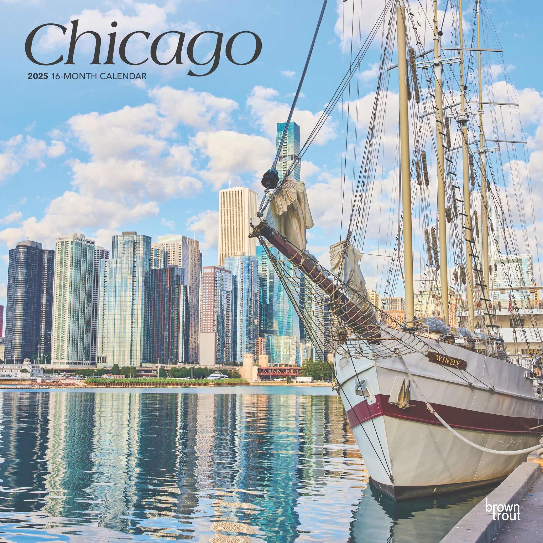Chicago | 2025 12x24" (Hanging) Square Wall Calendar | Plastic-Free ...