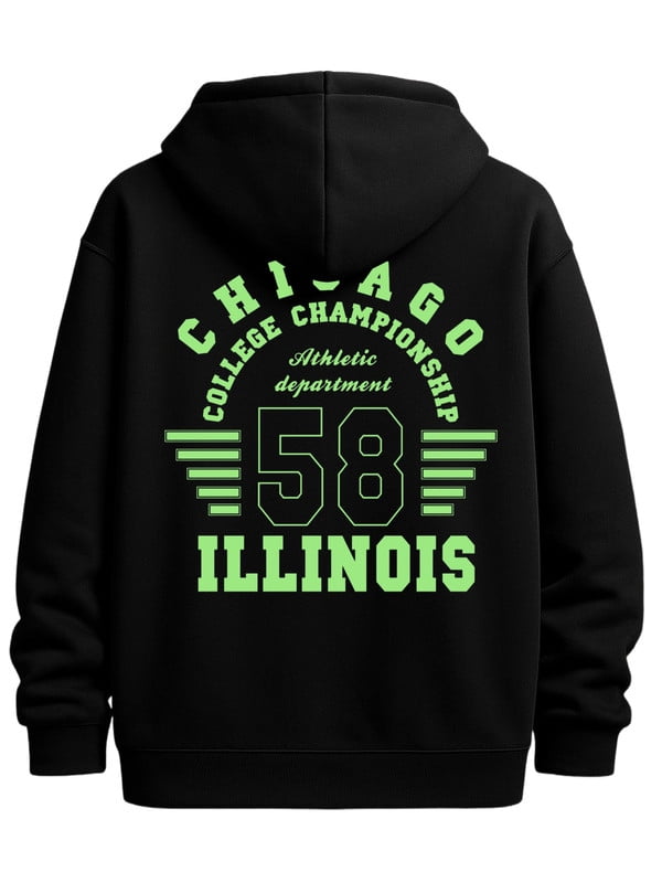 Chicago 58 graphic hoodies for men sweater hoodie black Winter wear ...