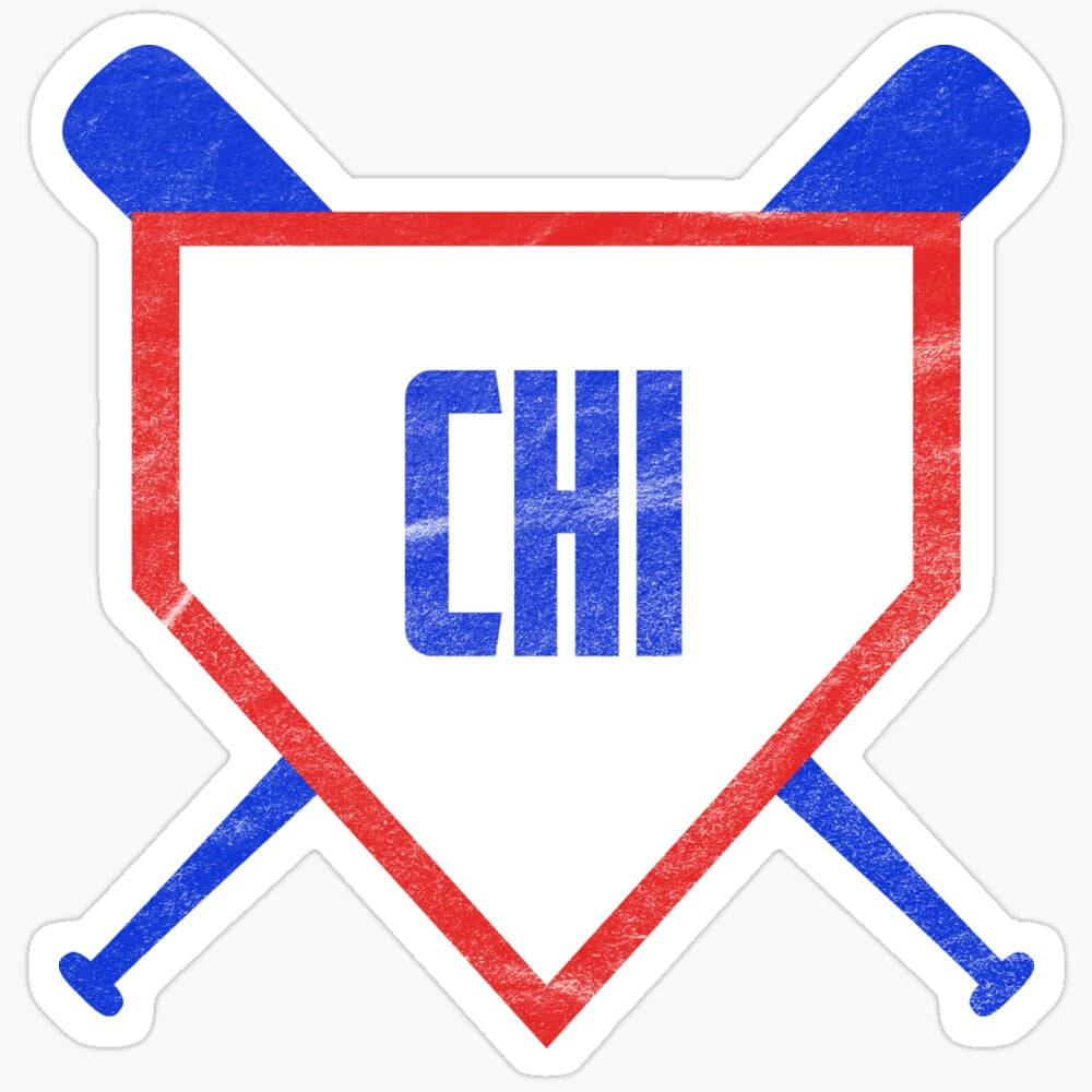 Chicago Abbreviation Retro Baseball Home Plate Design Sticker Phone ...